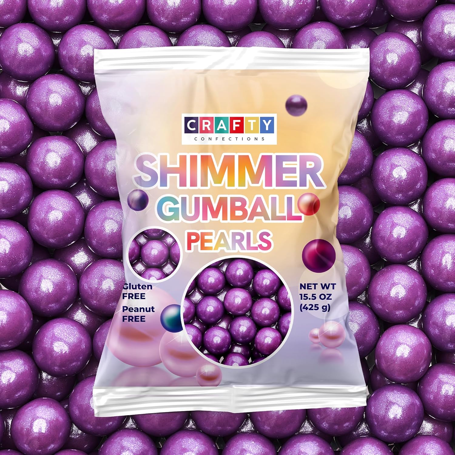 Amazon.com : Shimmer Gumballs for Gumball Machine Pearl Assorted Candy ...