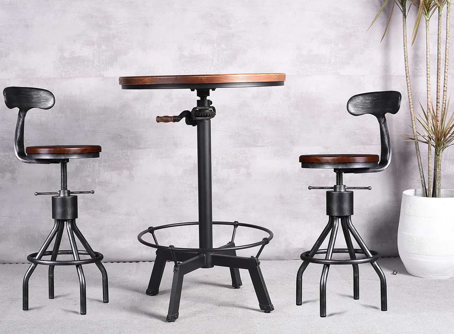 Amazon.com - 3-Piece Crank Handle Bar Table (33.5"-39.4") & 2 Backrests ...