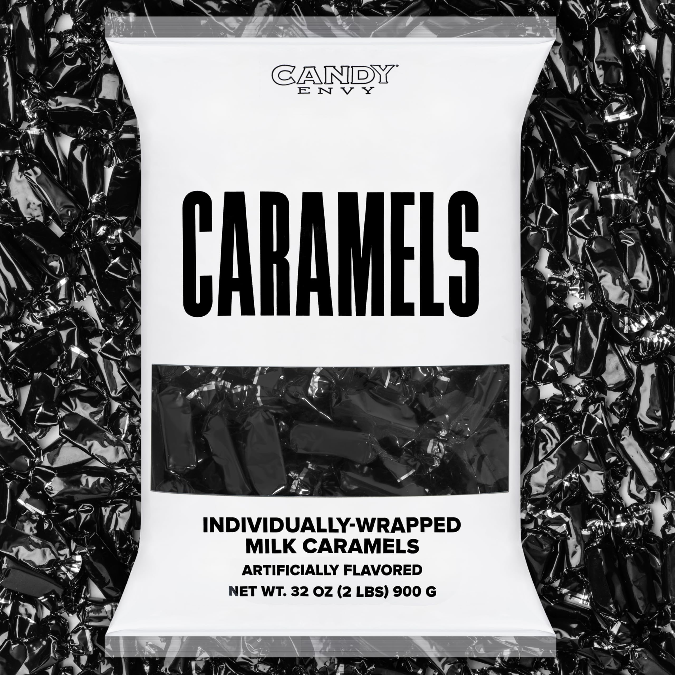 Amazon.com : Candy Envy - Individually Wrapped Caramels - Black Wrapper ...