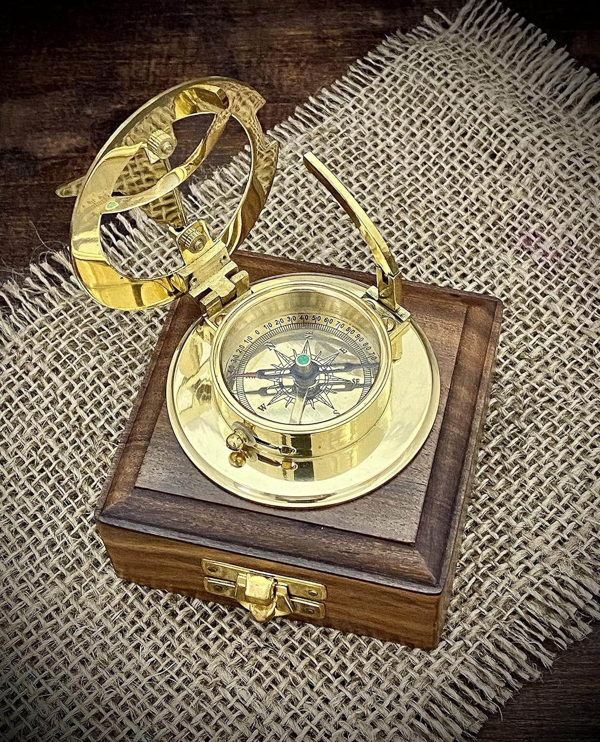 Ross London BRASS SUNDIAL COMPASS -Solid Brass Pocket Sundial ...