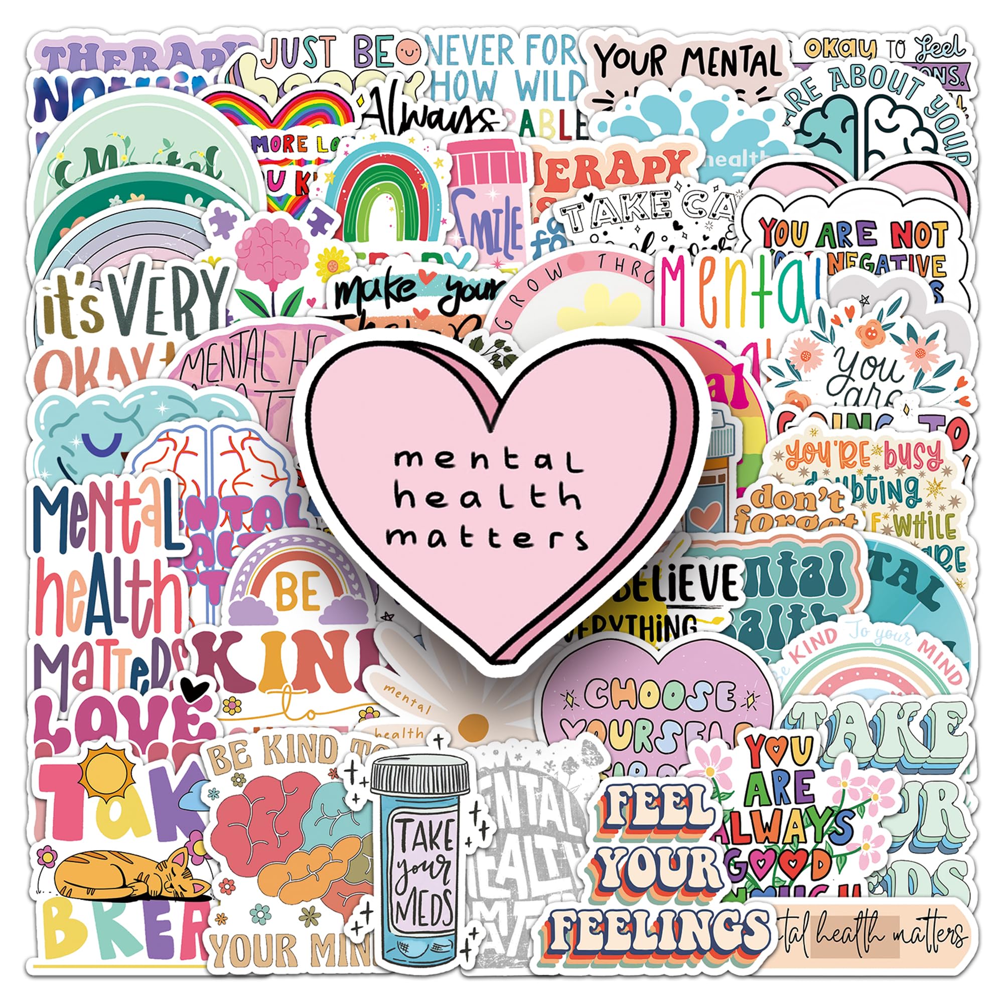 Amazon.com: Mental Health Stickers, 100PCs Mental Health Matters ...