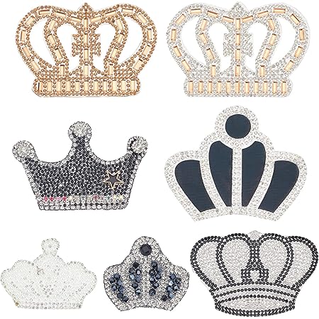 Amazon.com: FINGERINSPIRE 5pcs Crown Pattern Iron on Crystal Rhinestone ...