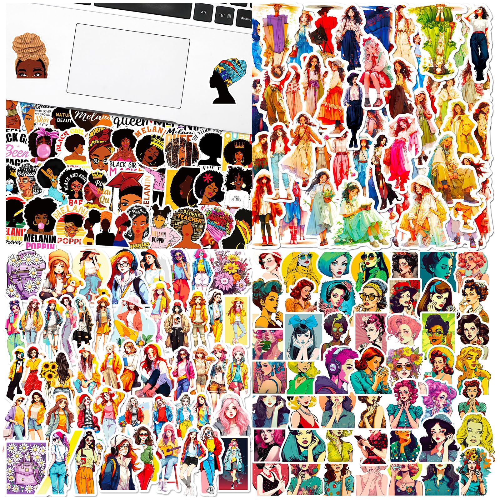 Amazon.com: Diuhofart 200Pcs People Stickers, Women Girls Stickers for ...