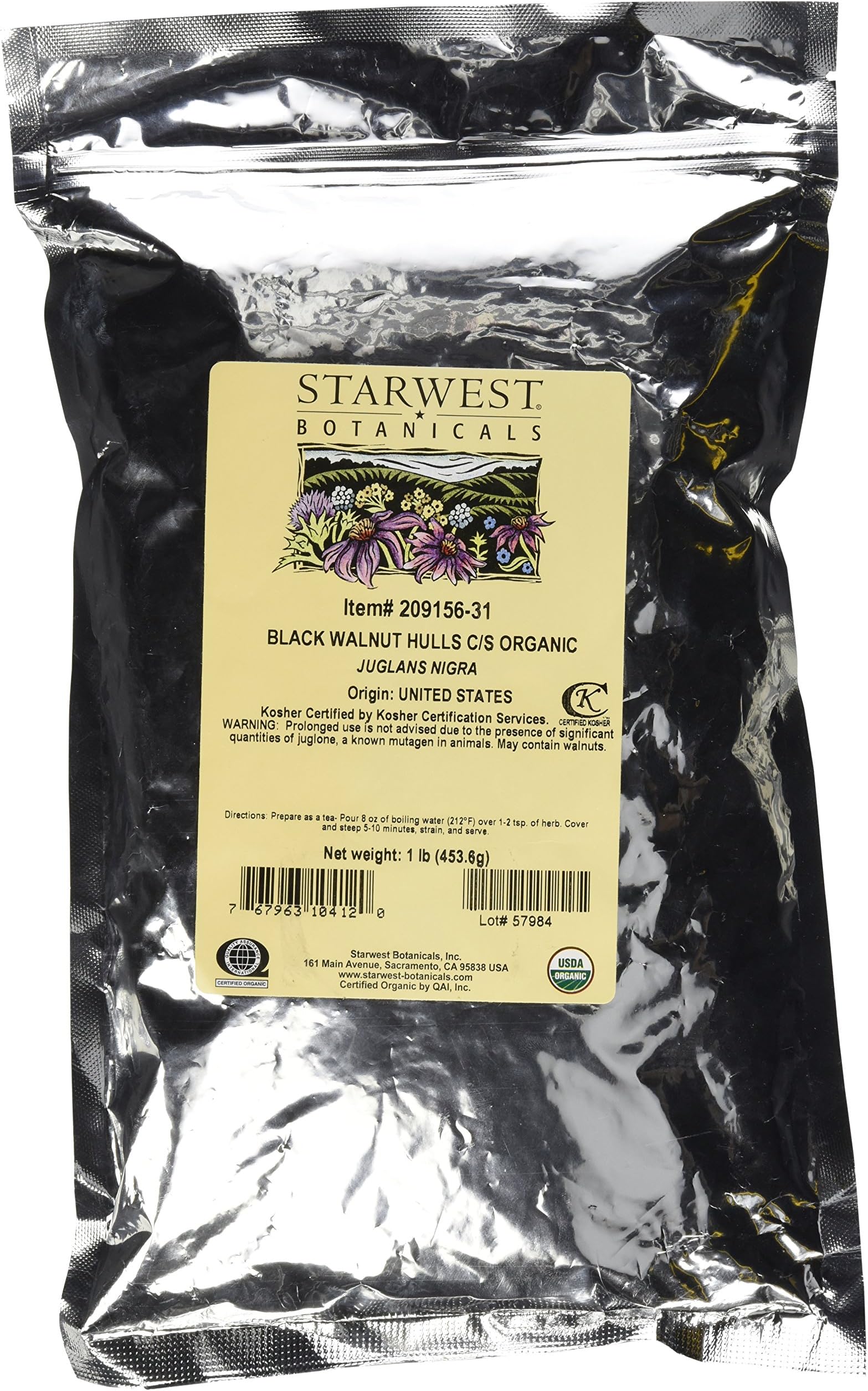 Amazon.com : Black Walnut Hull 8 Ounce Pound-Bulk Bag-1/2 Pound Outer ...