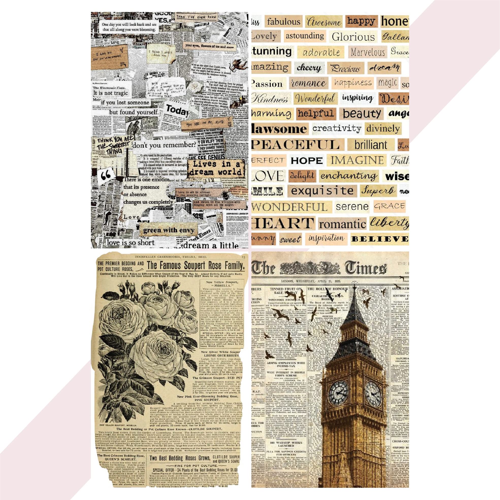ISEE 360® Vintage London Decoupage Paper Stickers for Craft DIY Scrap ...