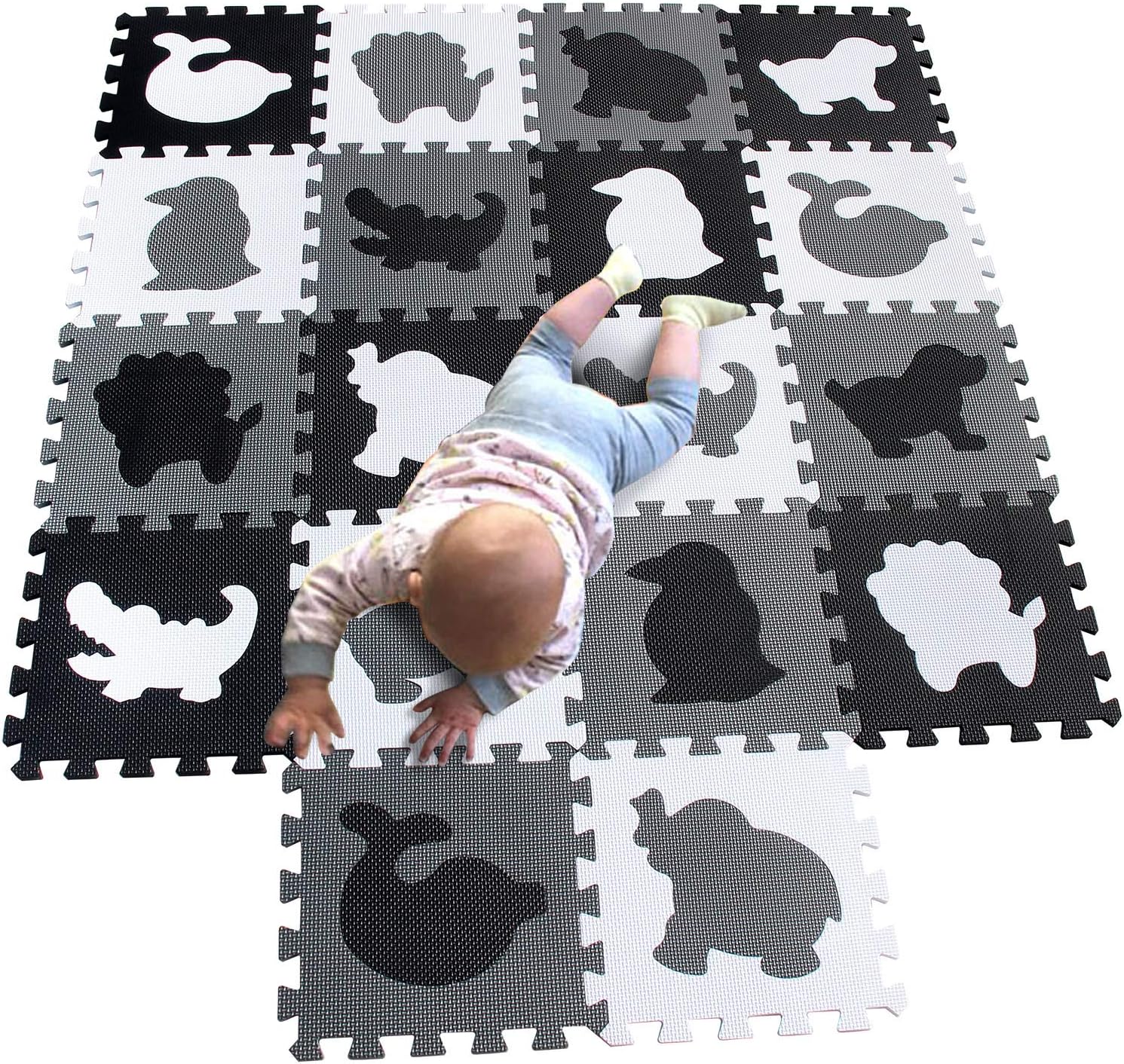 Amazon.com: MQIAOHAM® 18 Pieces Puzzle Play Mats, Soft Baby Play Mat ...