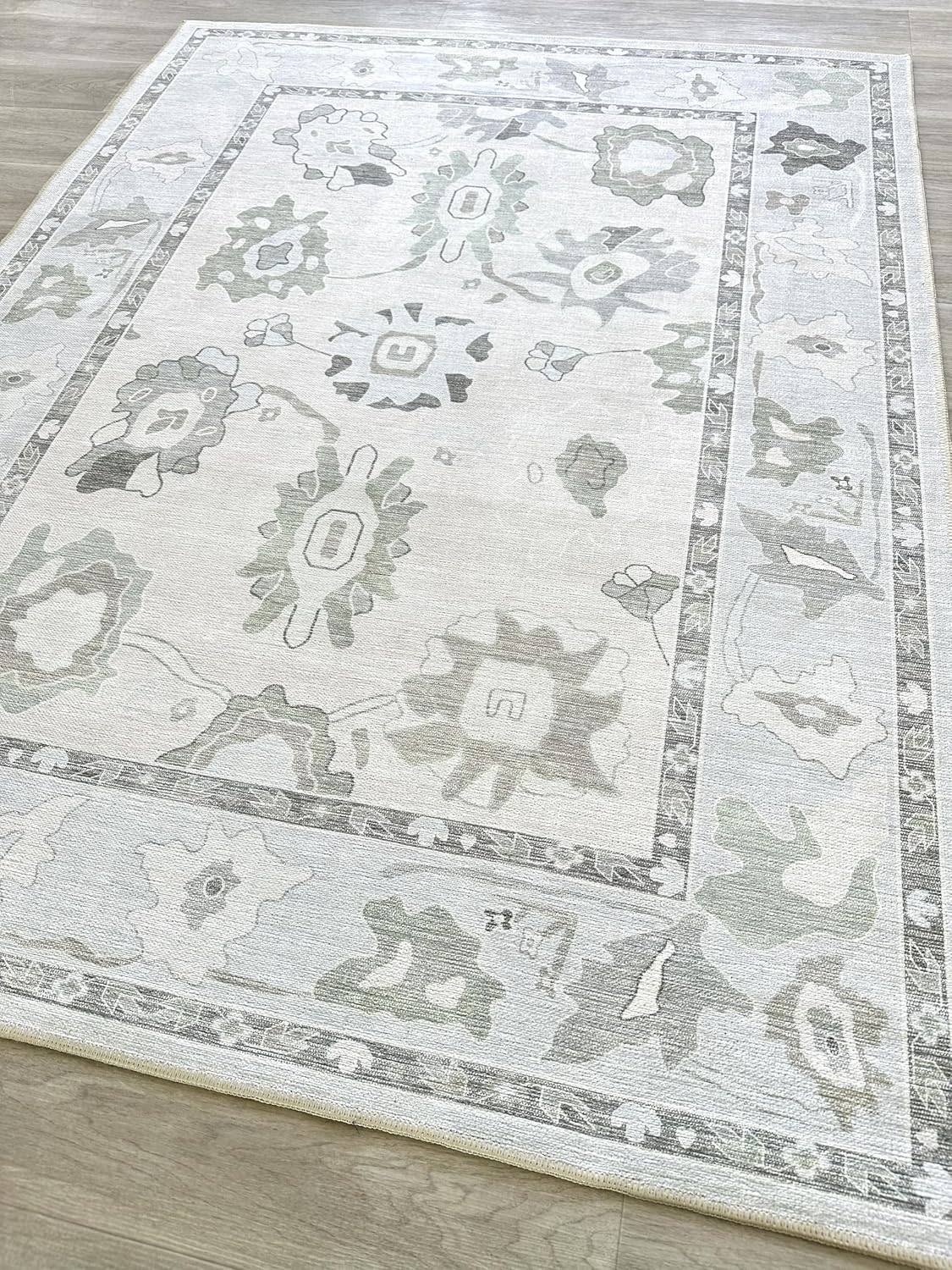 Amazon.com: Cream Beige Oushak Rug, Modern, Vintage, Turkish, Eclectic ...