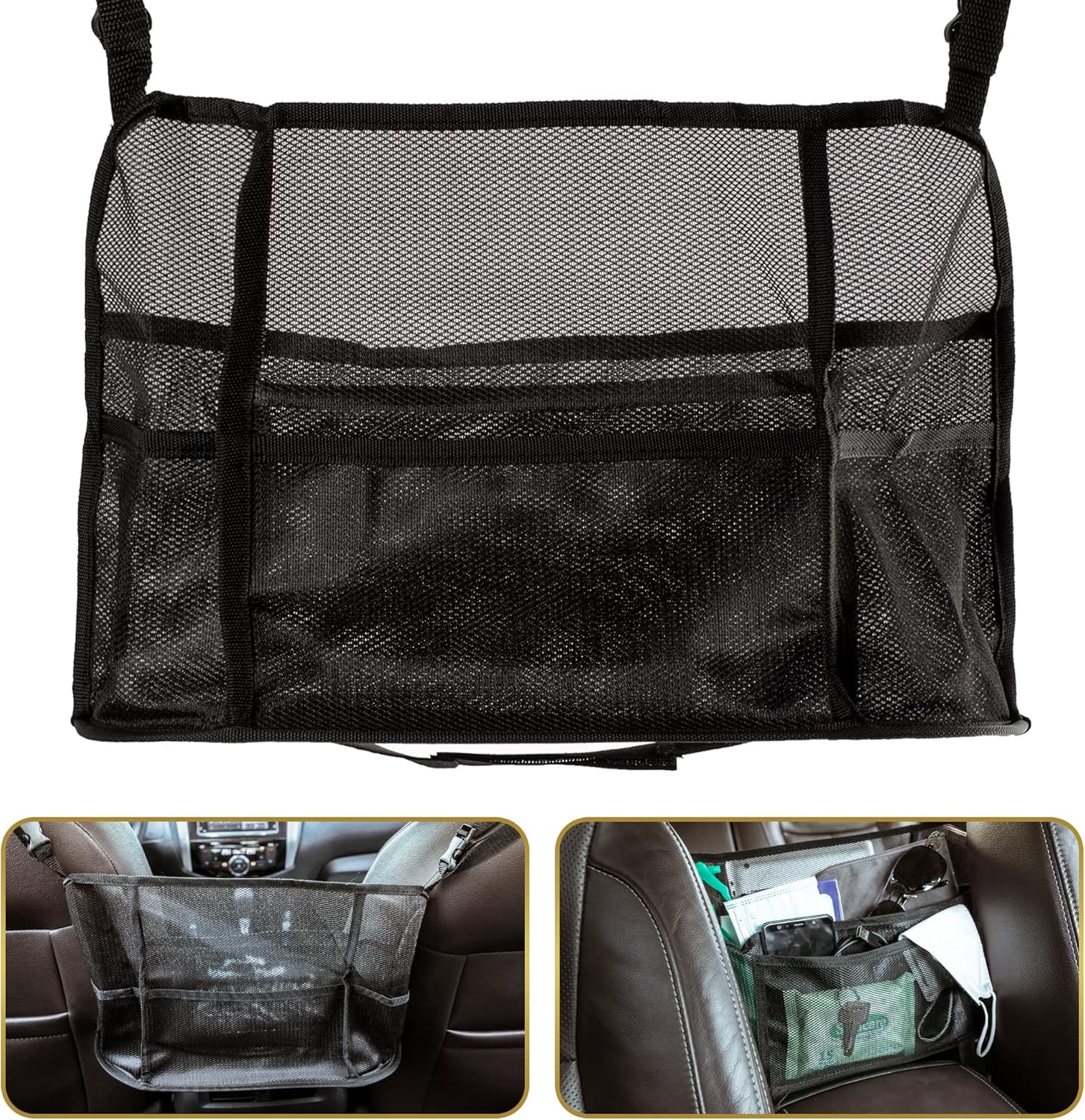 Amazon.com: Car Organizer for Back & Front Seat Storage - Flexible Mesh ...