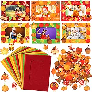 Amazon.com: 24 Pack Fall Craft Kits for Kids, Fall Picture Frame Crafts ...