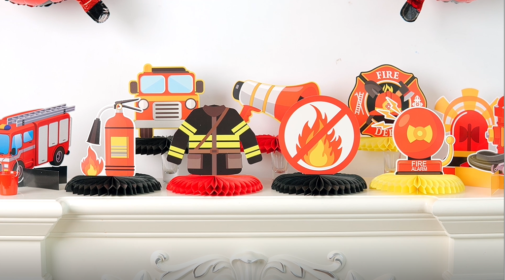 Fire Truck Flower Centerpiece Fire Truck Birthday Centerpieces | Fire