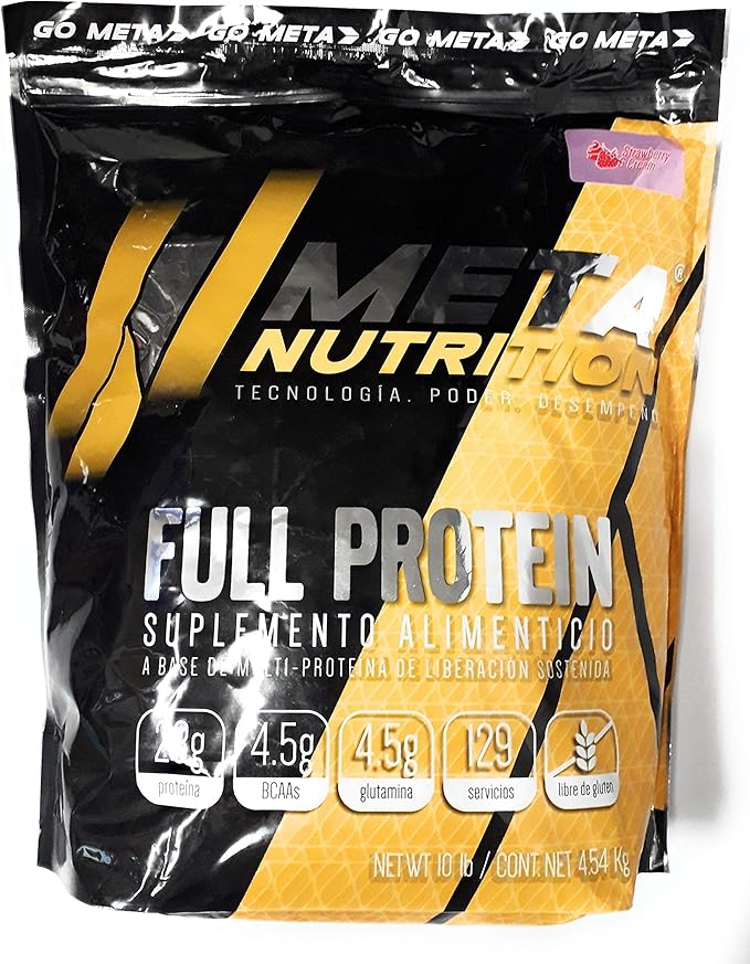 Meta Nutrition Mezcla de Proteínas y Aminoácidos Full Protein, Fresa y ...