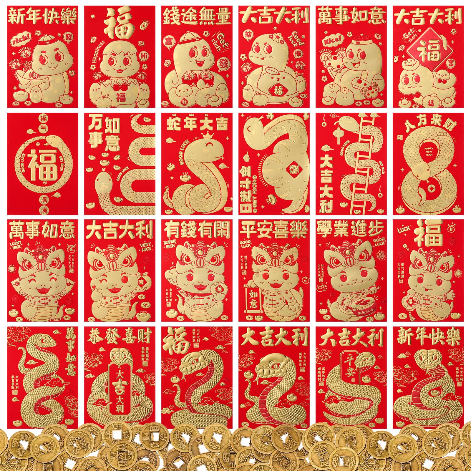 Chinese Red Envelopes Year Of The Horse 360pcs Red Envelopes Chinese ...