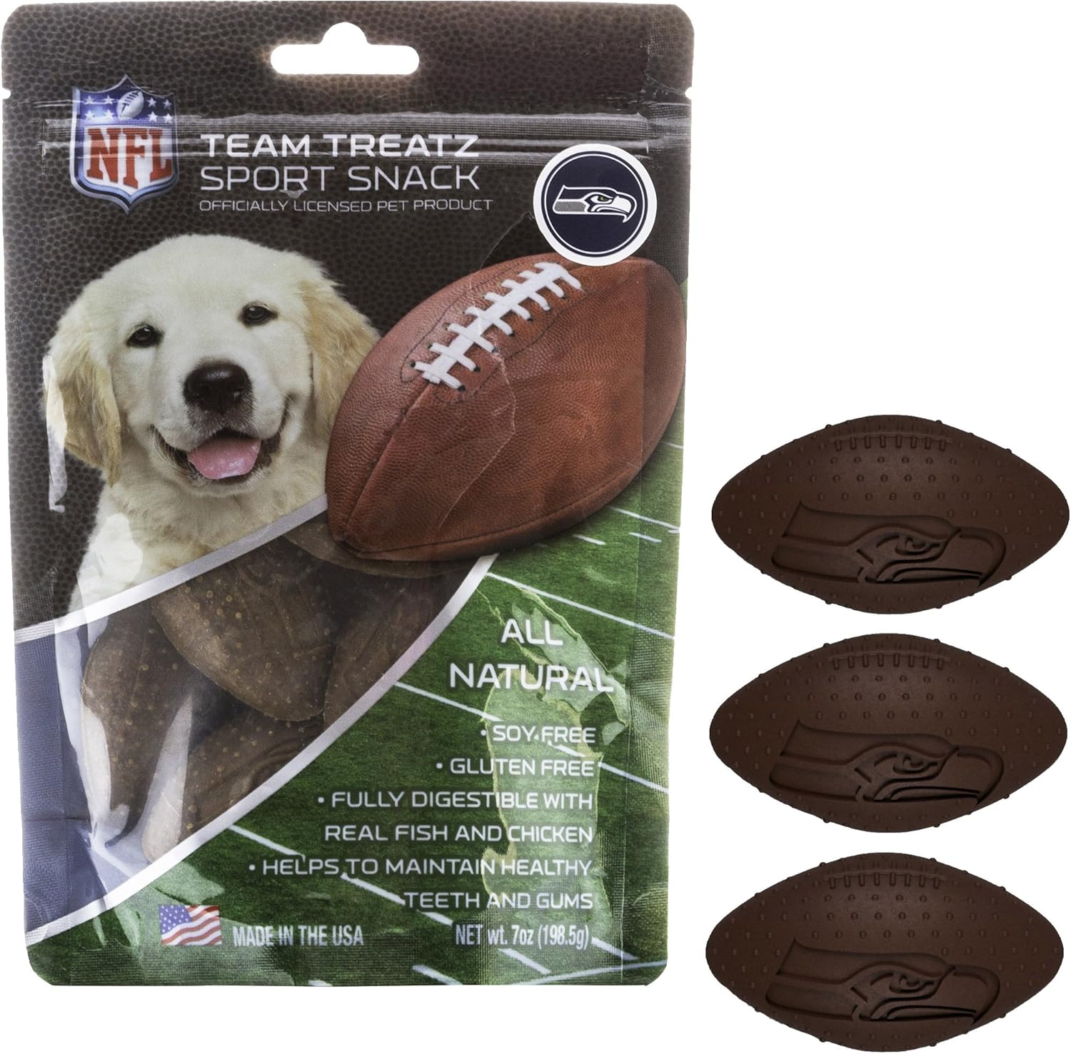 Amazon.com : Nfl Seattle Seahawks Dog Food Snack Treat Bone-Free. Dog ...