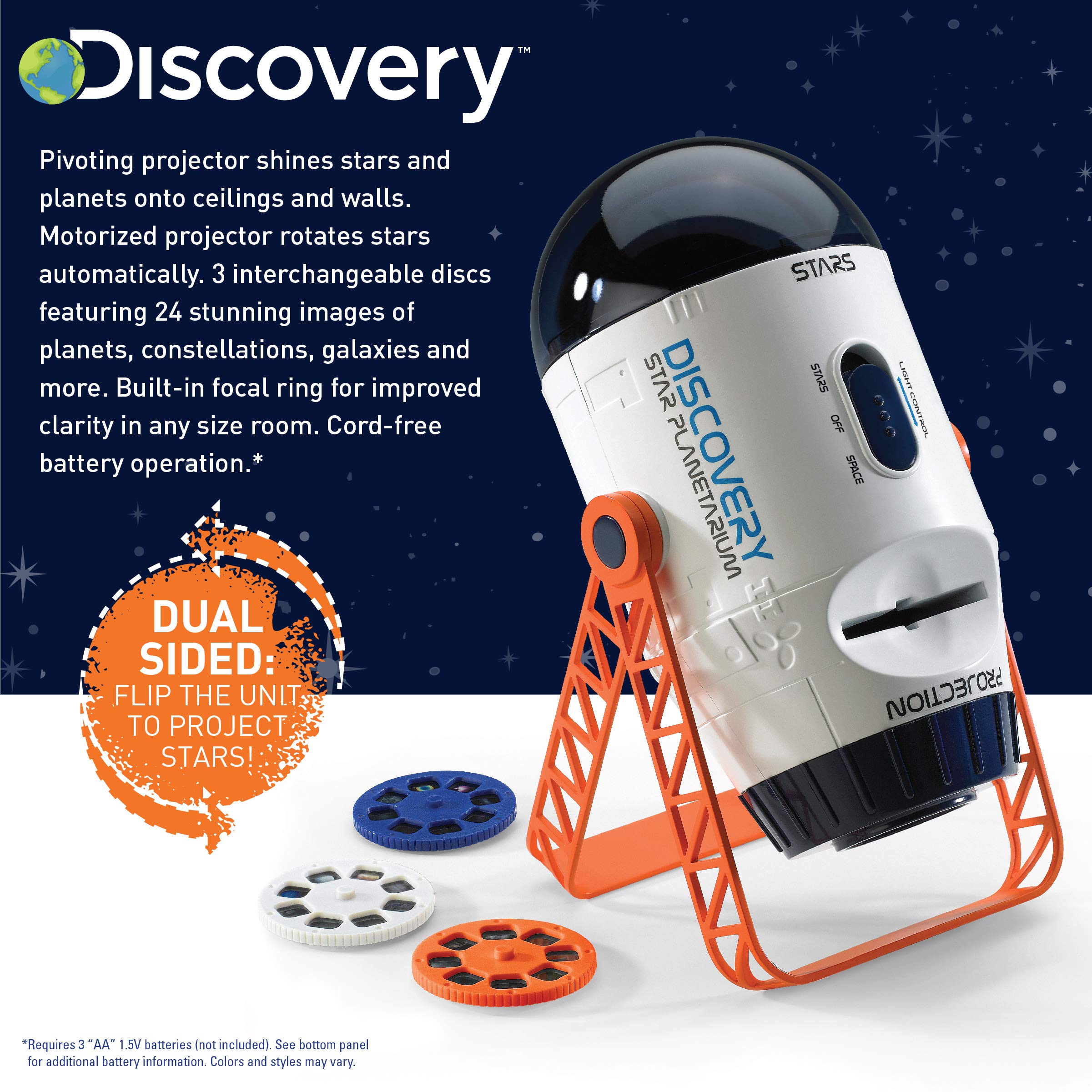 Discovery Kids Planetarium Projector for Children with Rotating Stars ...