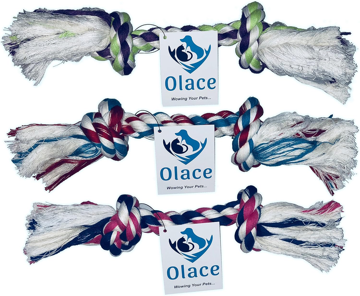 Pet Supplies : Olace Quality Dog Rope - Pack of 3 Ropes - Long Lasting ...