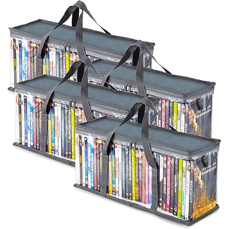 Amazon.com: Stock Your Home DVD Storage Bags (Set of 4) Media Organizer ...