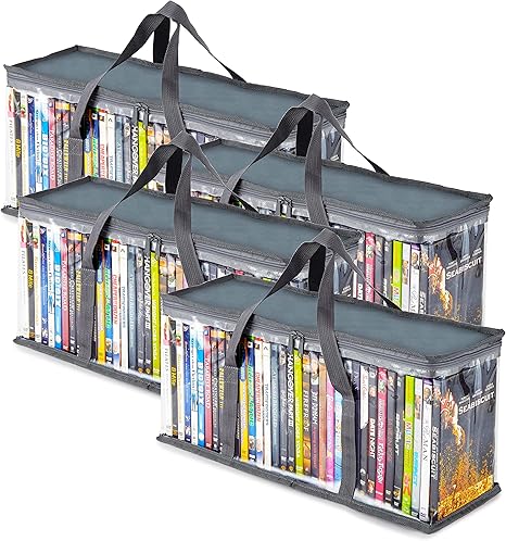 Amazon.com: Stock Your Home DVD Storage Bags (Set of 4) Media Organizer ...