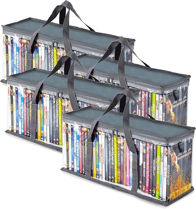 Amazon.com: Stock Your Home DVD Storage Bags (Set of 4) Media Organizer ...
