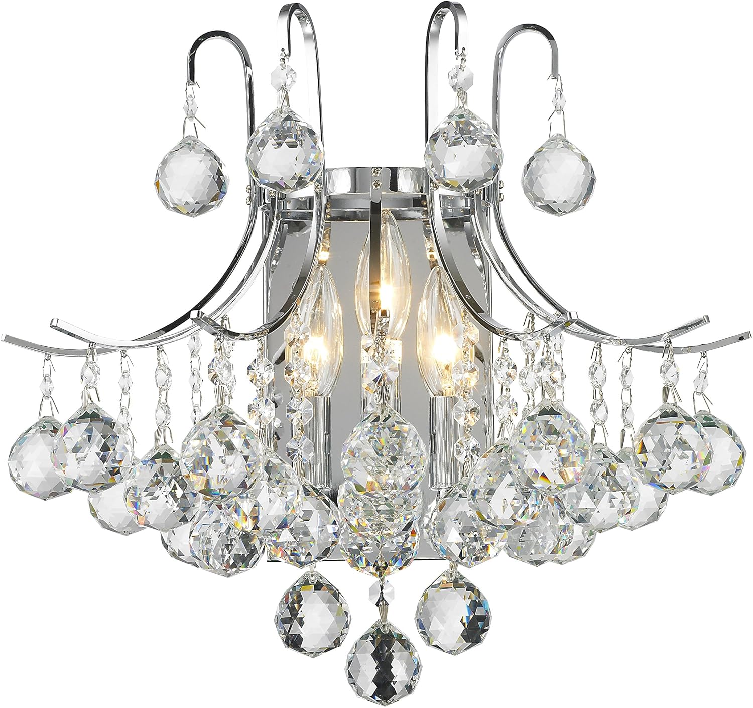 Worldwide Lighting Empire Collection 3 Light Chrome Finish and Clear ...