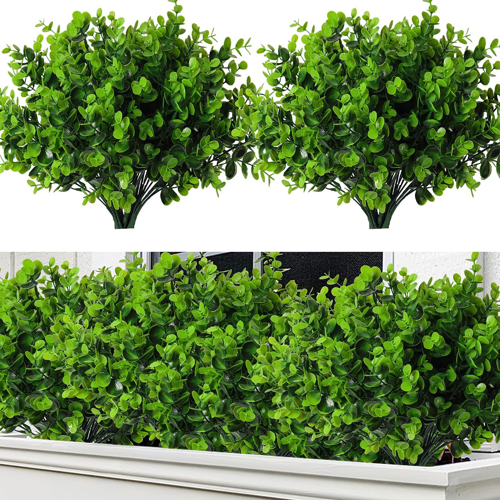 Amazon.com: RECUTMS 12 Bundles Artificial Bushes Greenery Plants Stems ...