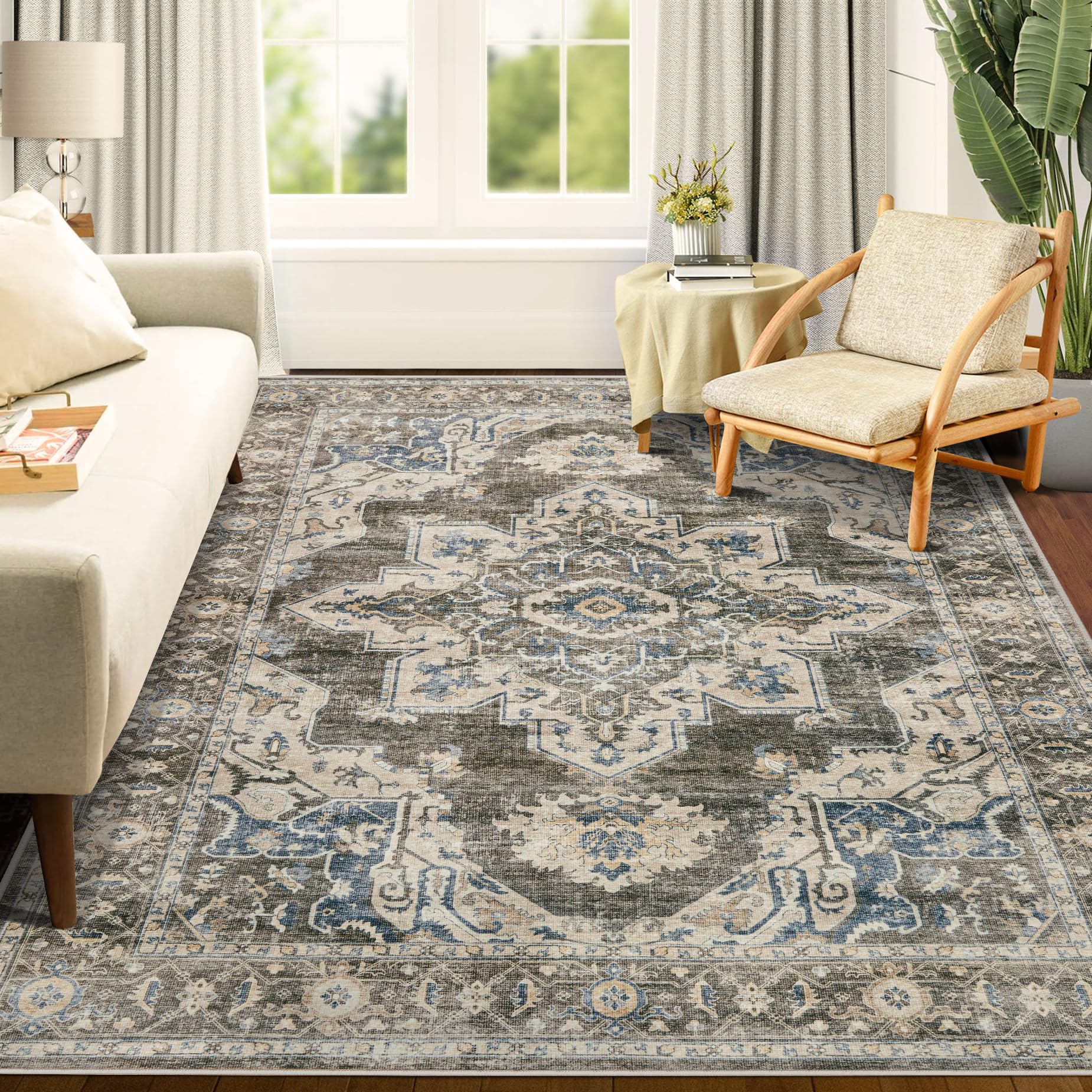 Area Rugs 9x12 for Living Room Bedroom: Large Washable Rug with Non ...