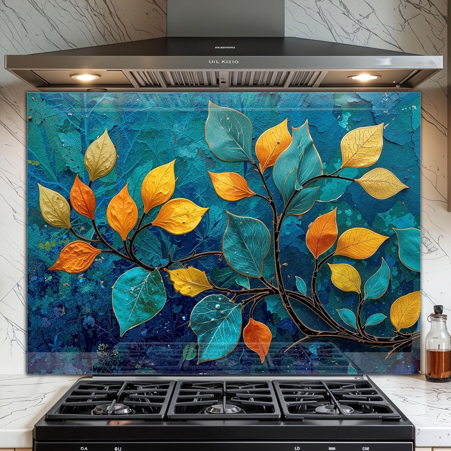 Amazon.com: Tempered Glass Backsplash for Kitchen - Easy to Clean ...