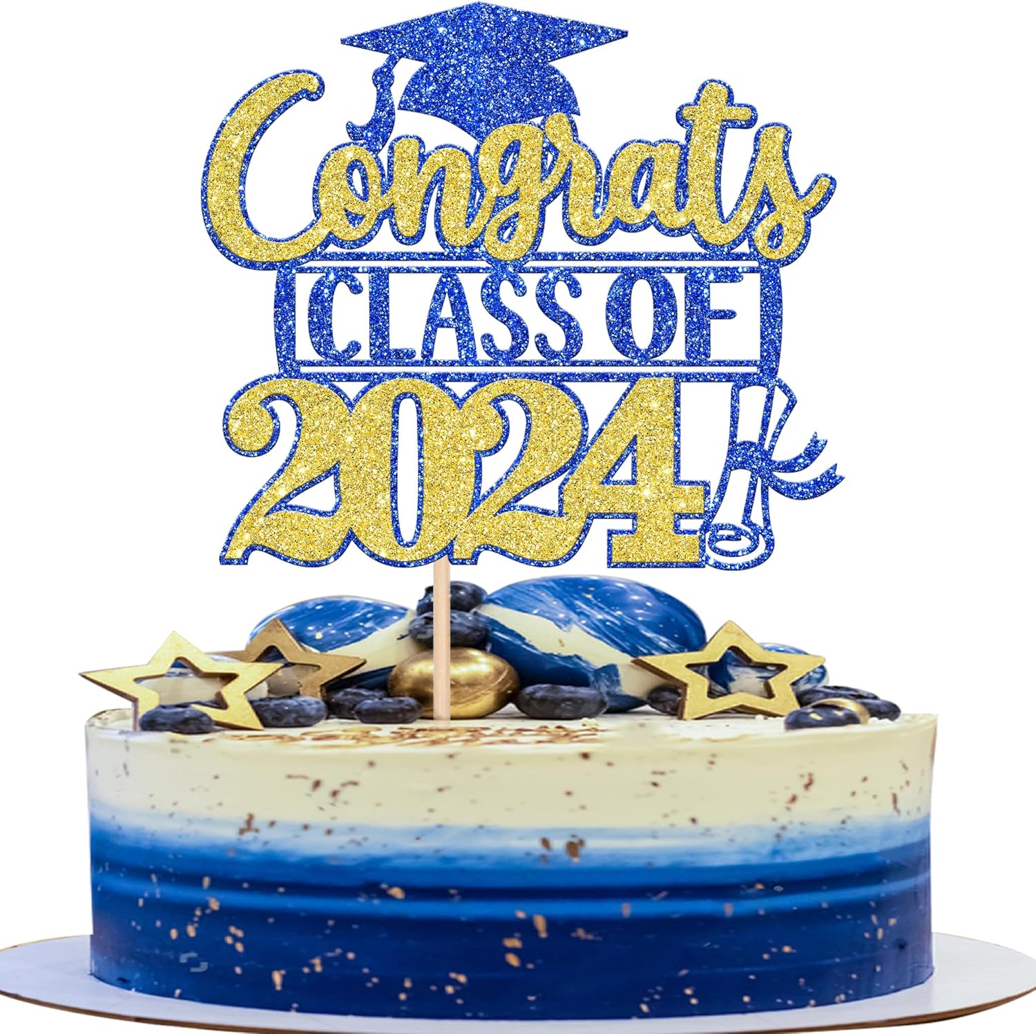 Amazon.com: Rsstarxi 1 Pack 2024 Graduation Cake Topper Glitter ...