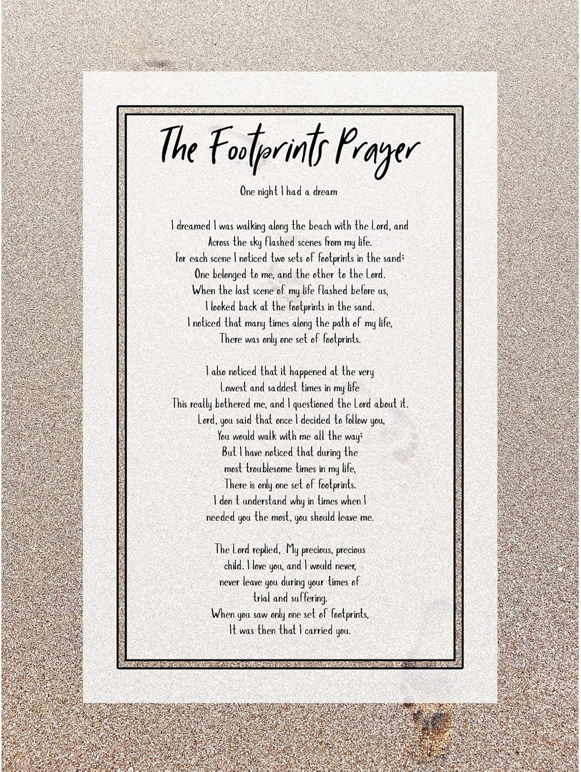 Amazon.com: Artery8 Christian Jesus Footprints In The Sand Poem ...