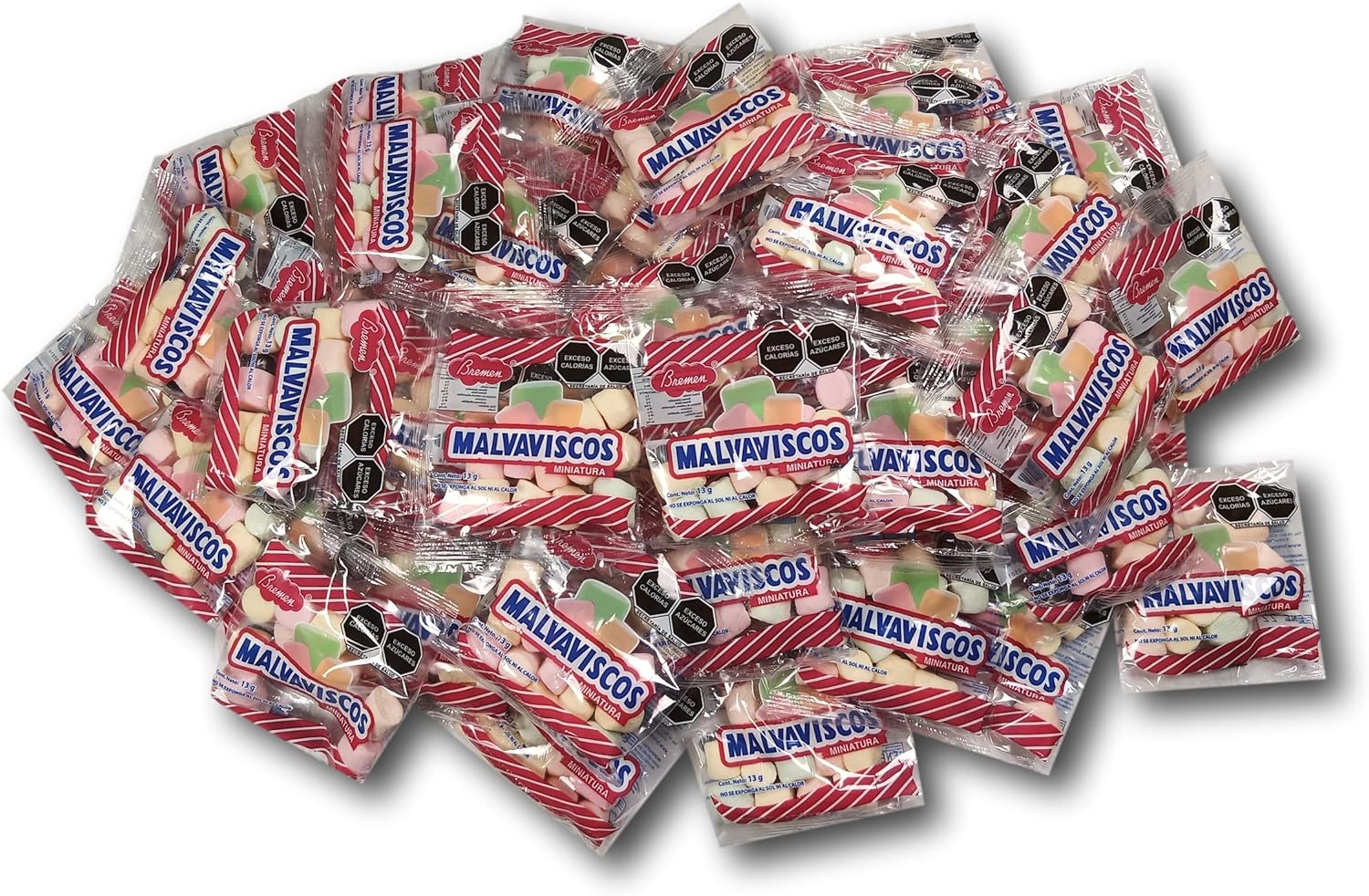 Mini malvadiscos, bombones mini, 50 bolsas cada una con 13 gramos ...
