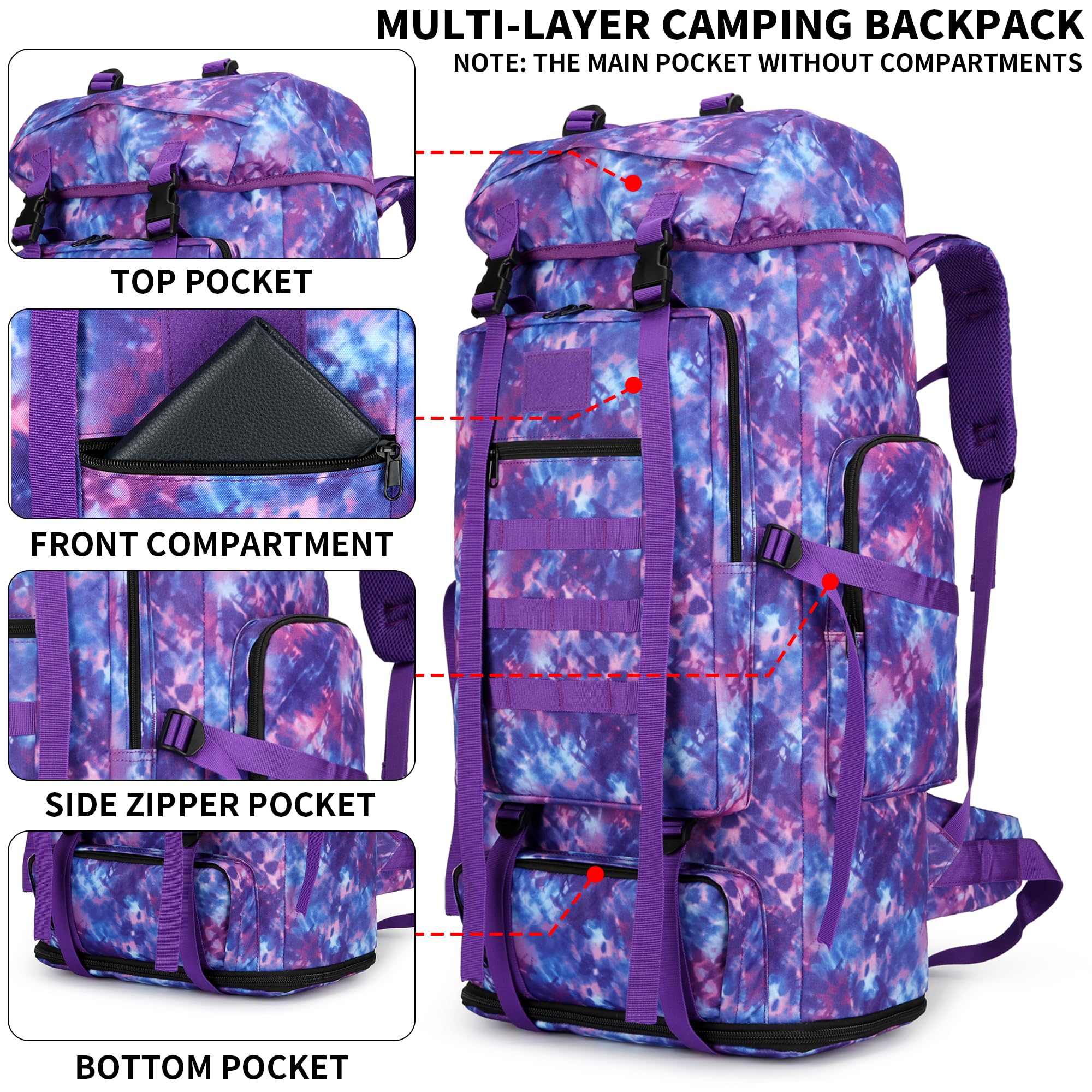 Snapklik.com : Hiking Backpack For Men 70L/100L Camping Backpack ...