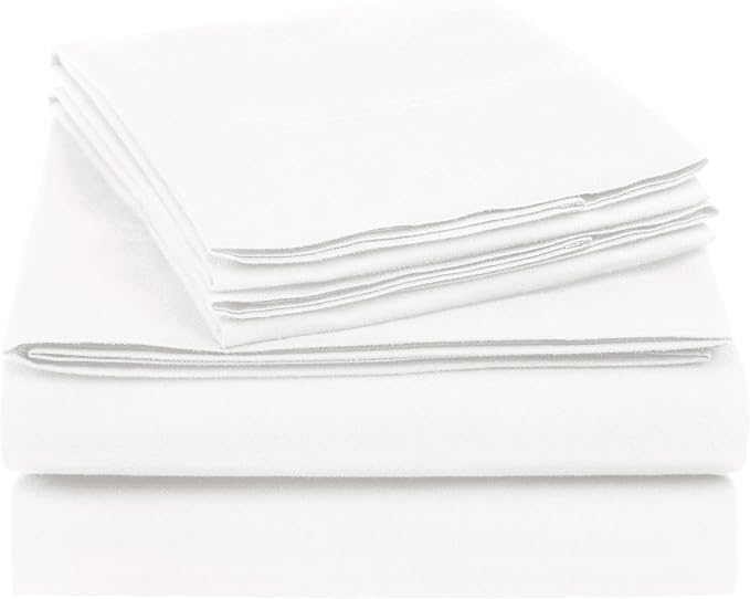 Amazon.com: Amazon Basics Essential Cotton Blend Bed Sheet Set, 3 ...