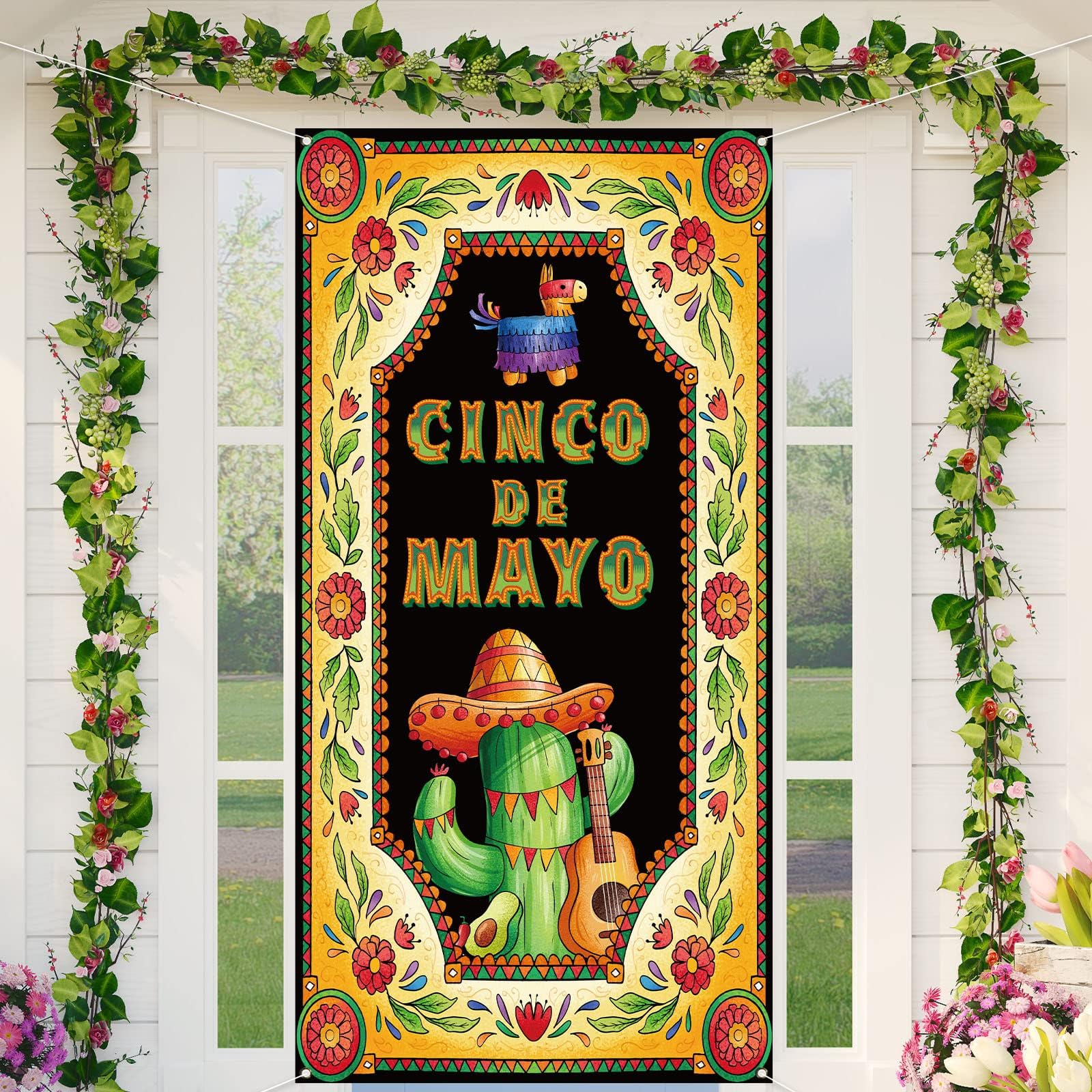 Amazon.com: Cinco De Mayo Decorations Cinco De Mayo Door Cover Mexican ...