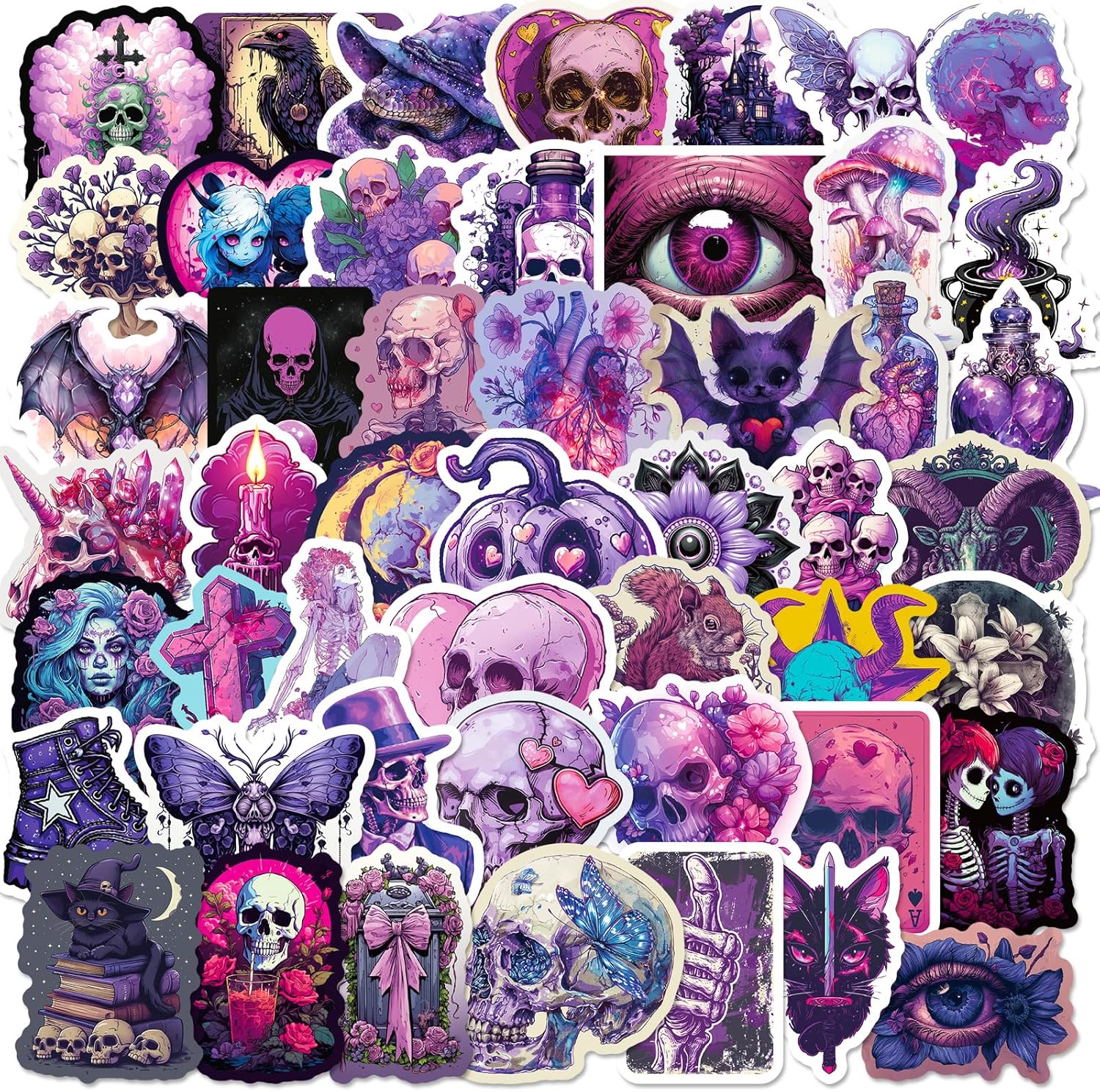 Amazon.com: 100 Cool Gothic Decal Set Gothic Terror Decorative Sticker ...