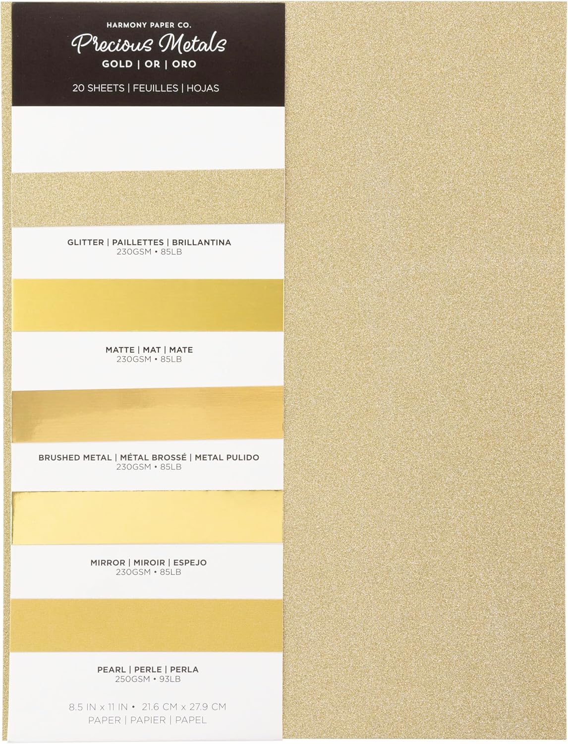 Amazon.com: Shimmer Cardstock Paper 8.5 x 11- Assorted Glitter ...