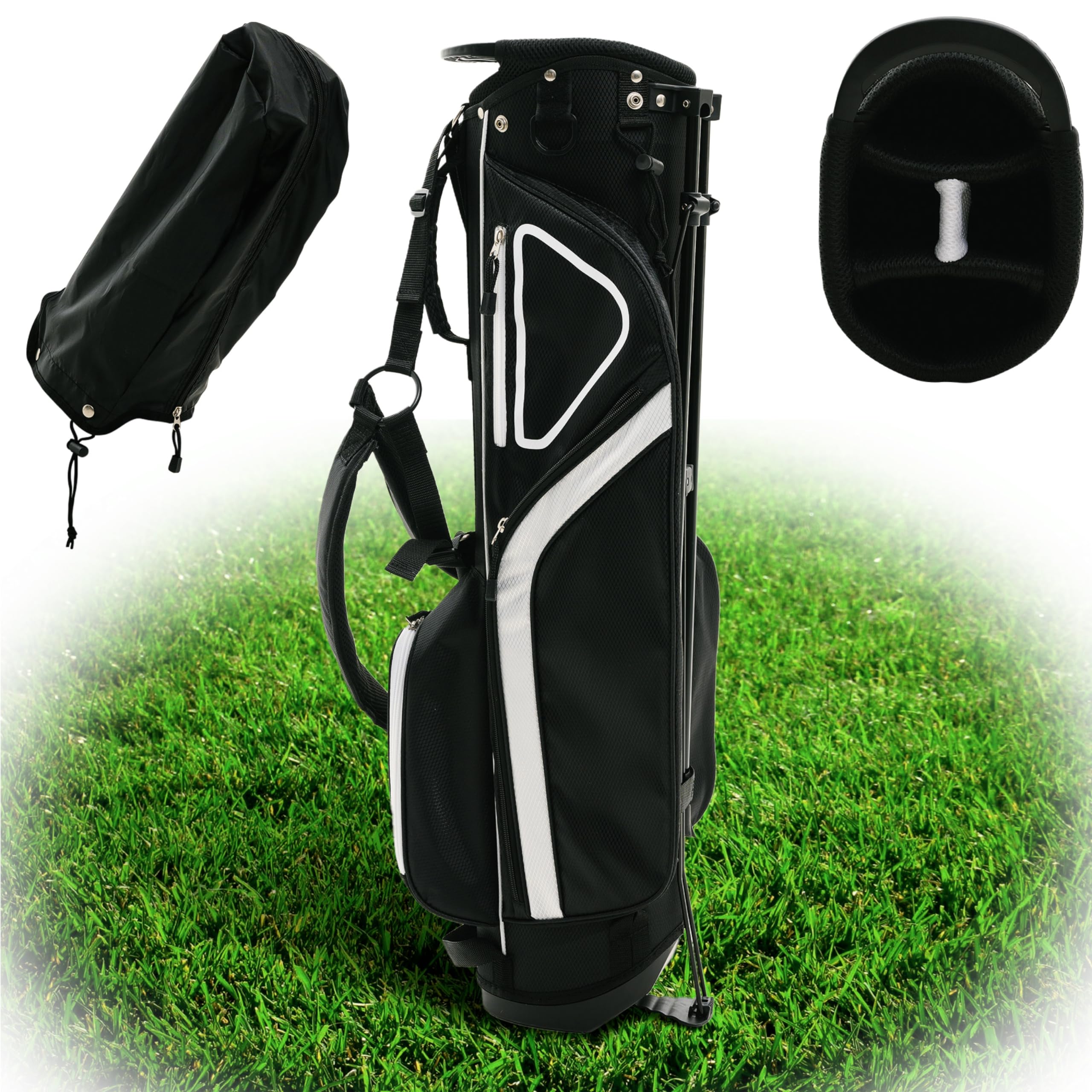 4 Way Divider Golf Carry Bag with Straps, Portable Golf Travel Bag ...