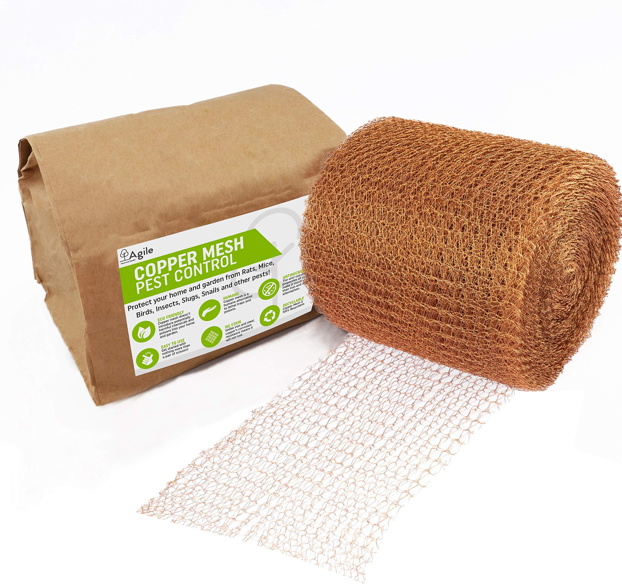 AKOLAFE Copper Mesh, 12m/40ft Copper Mesh Roll, Mouse Mesh Rodent ...