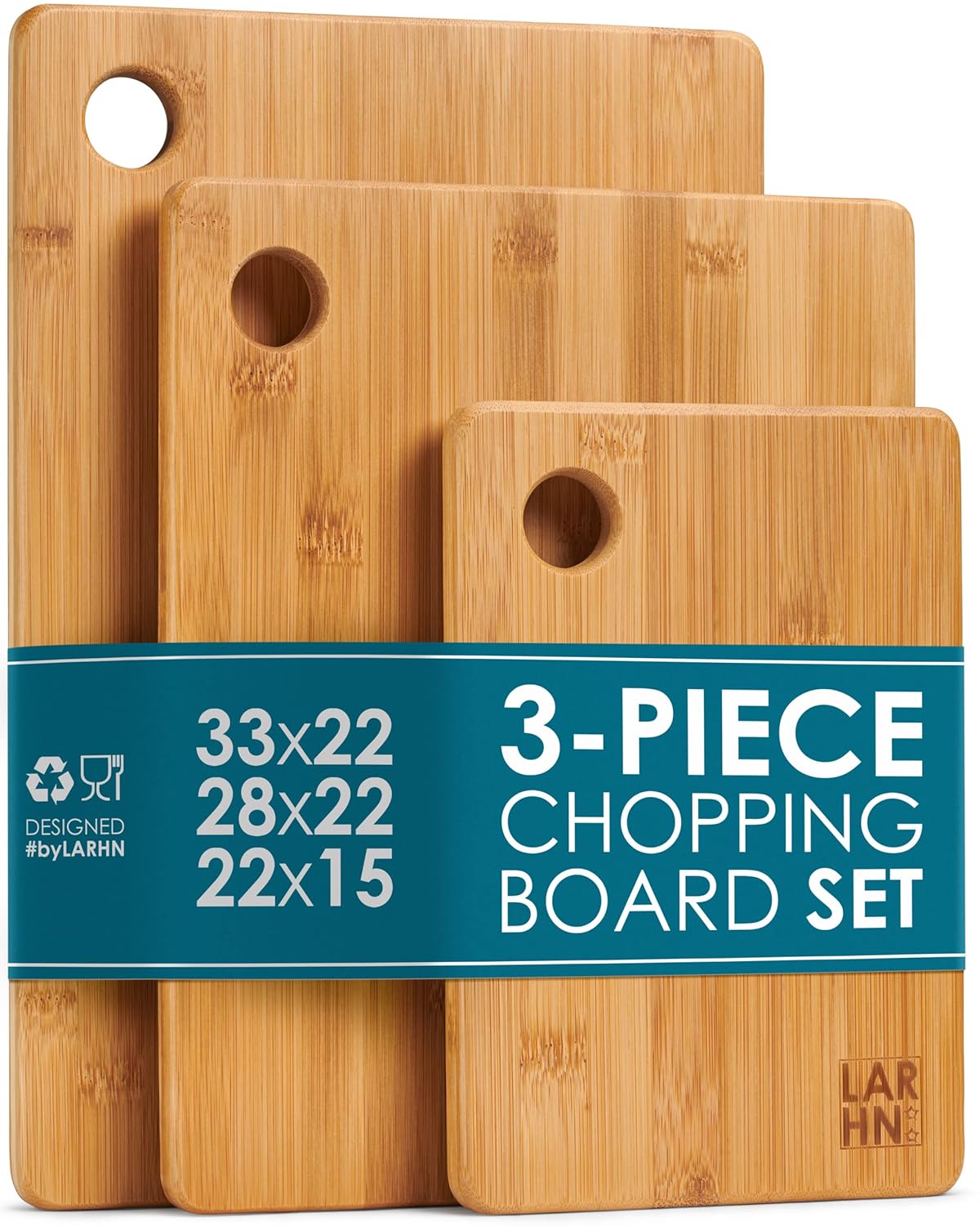 Buy Premium Extra-Thick Wooden Chopping Boards - 3 Piece Bamboo ...