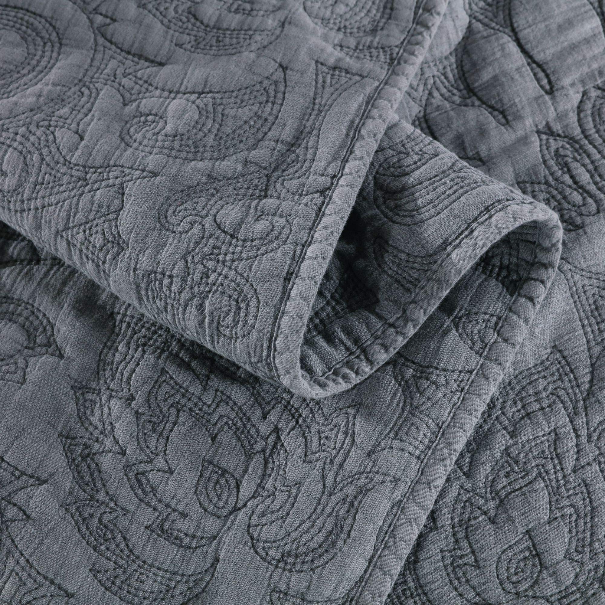 KASENTEX Ultra Soft Stone-Washed Quilt Set 100% Cotton Contemporary ...