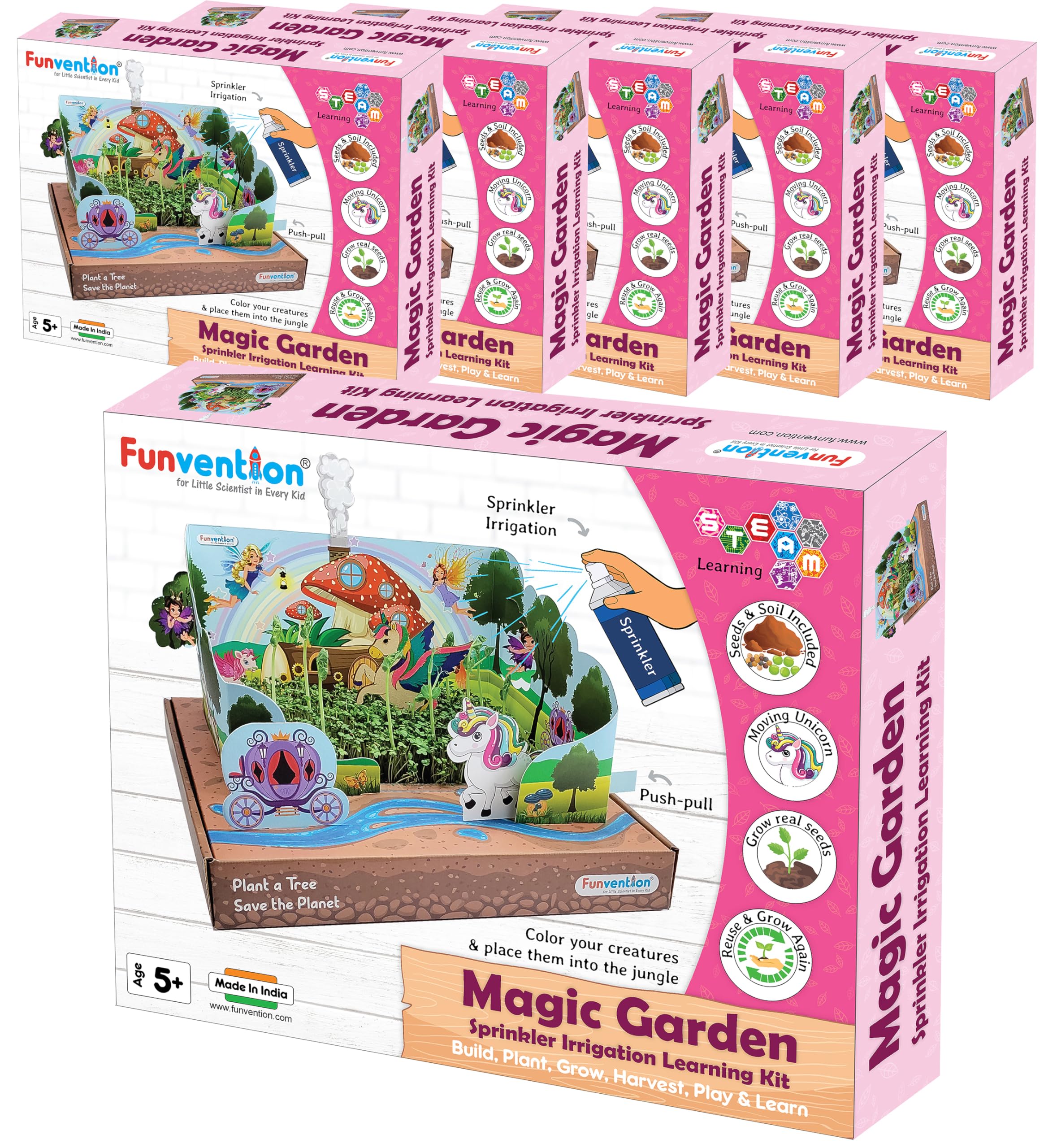 Buy Funvention (Pack of 6) Magic Garden Sprinkler Irrigation Birthday ...