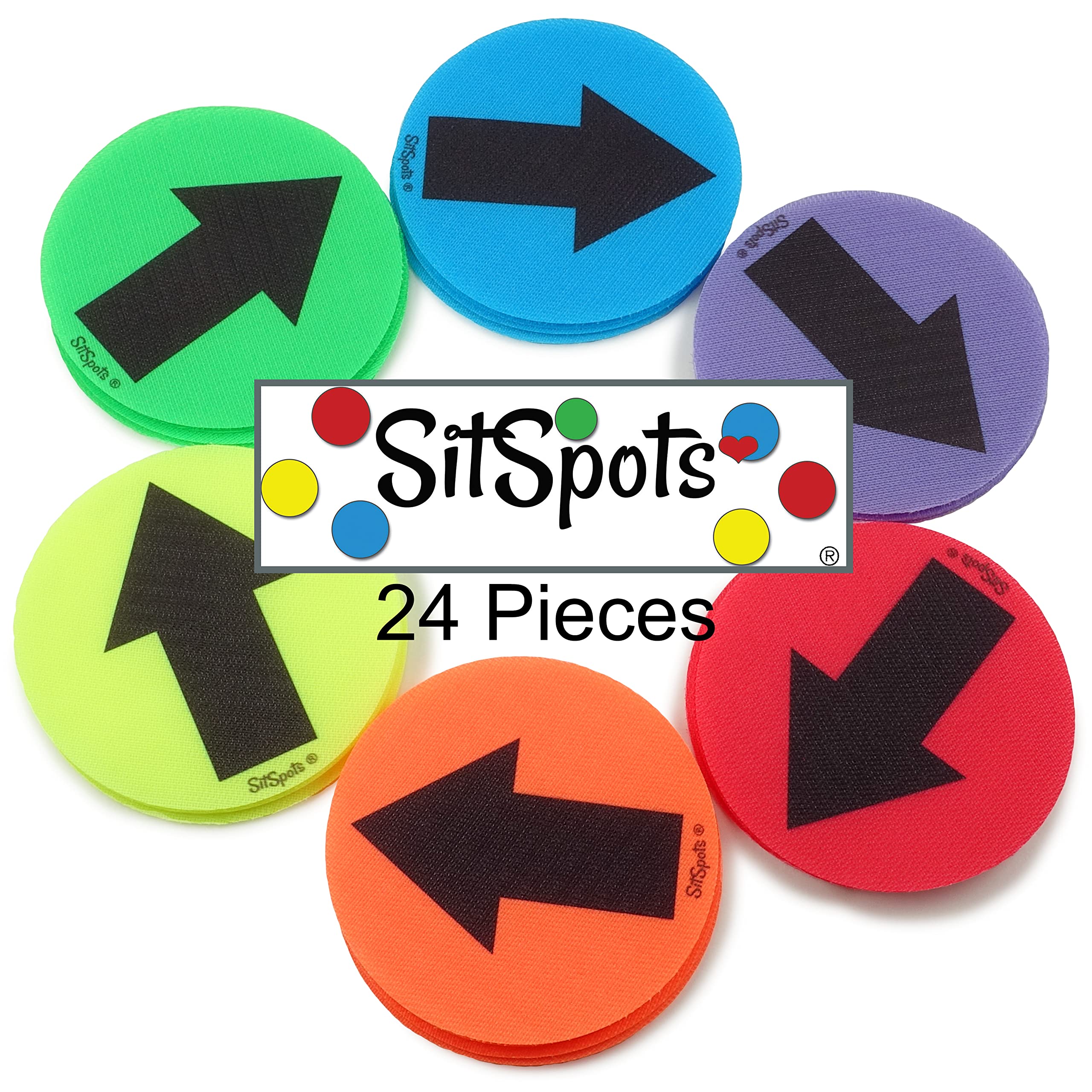 Buy SitSpots® Carpet Floor Arrow Sit Markers 24 Arrow Carpet Spots for ...