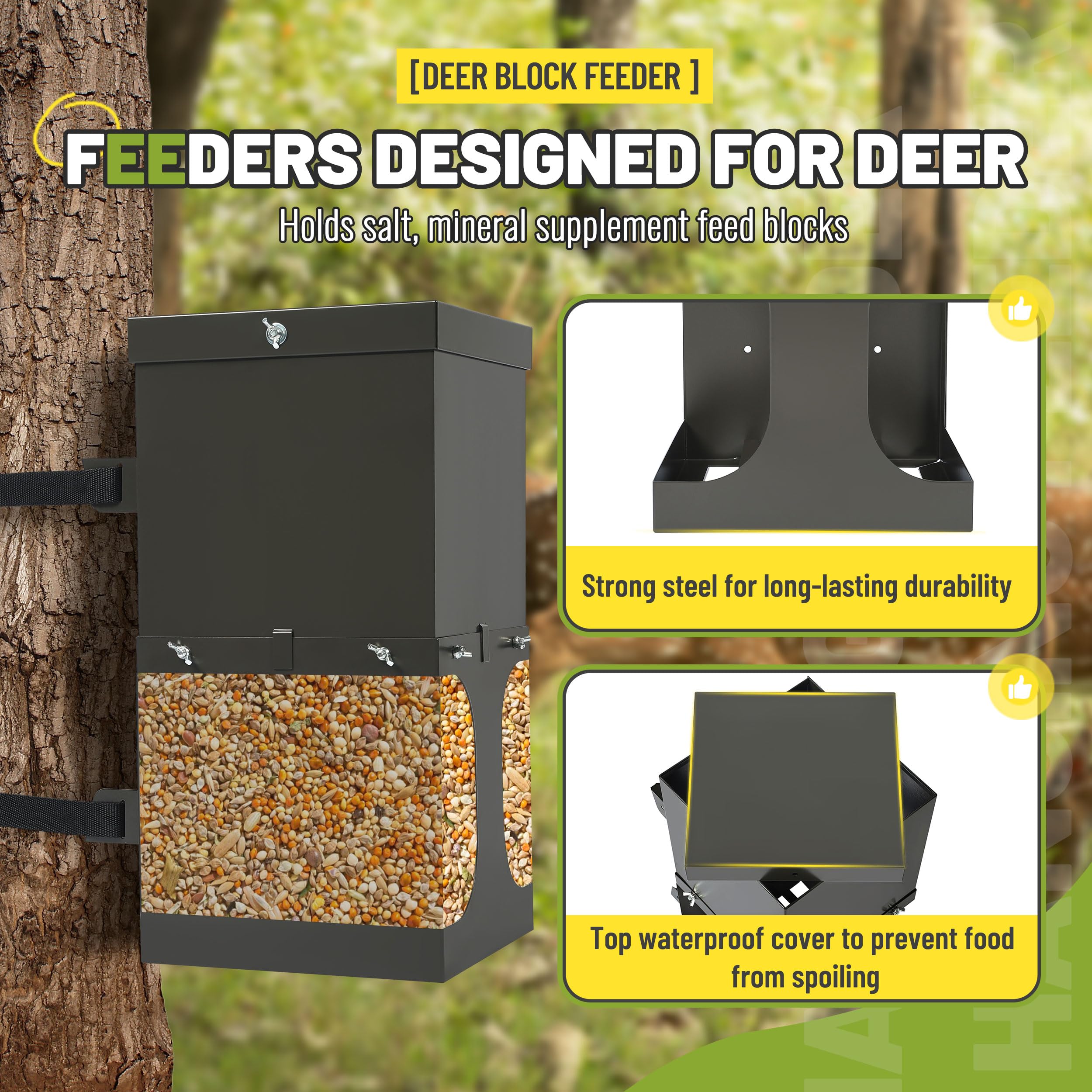 Snapklik.com : Kojem Deer Block Feeder Hanging Feeder Holds Salt ...