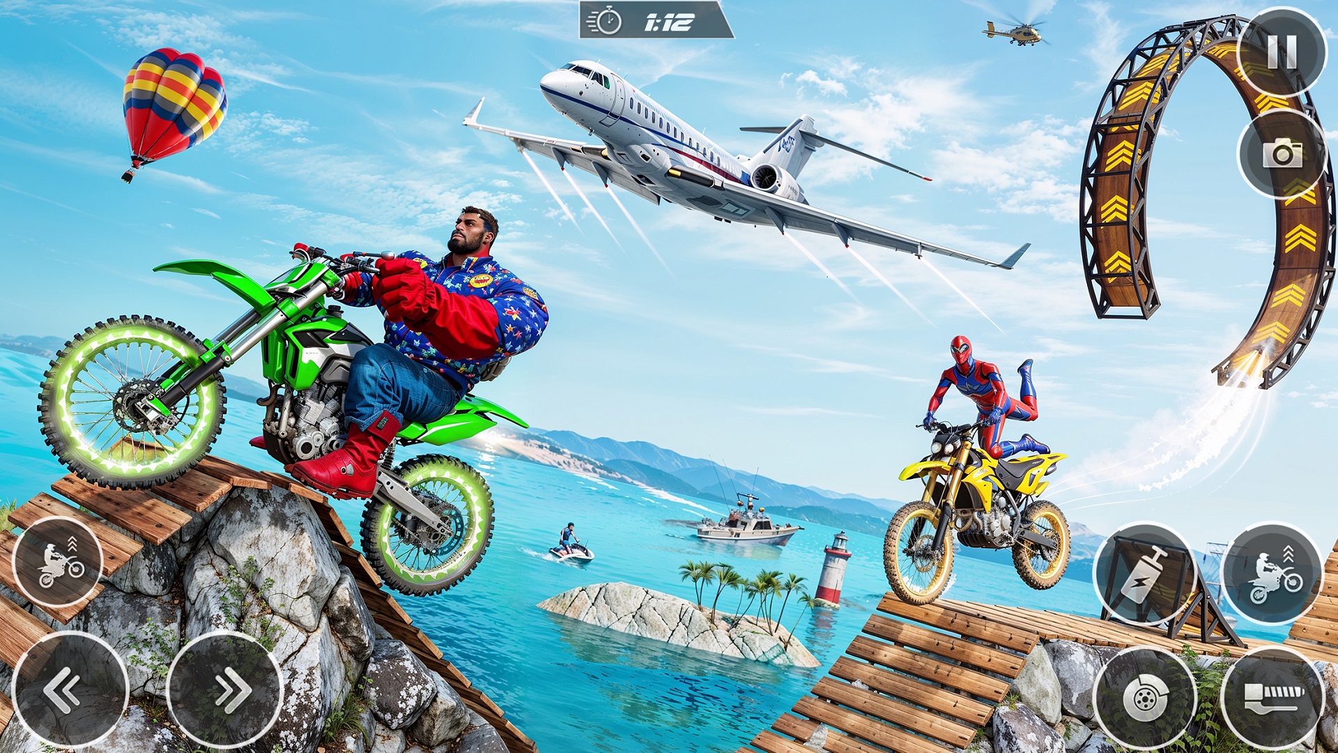 Crazy Bike Stunt Traffic Rider Real Bike Game Superhero Mega Ramp ...