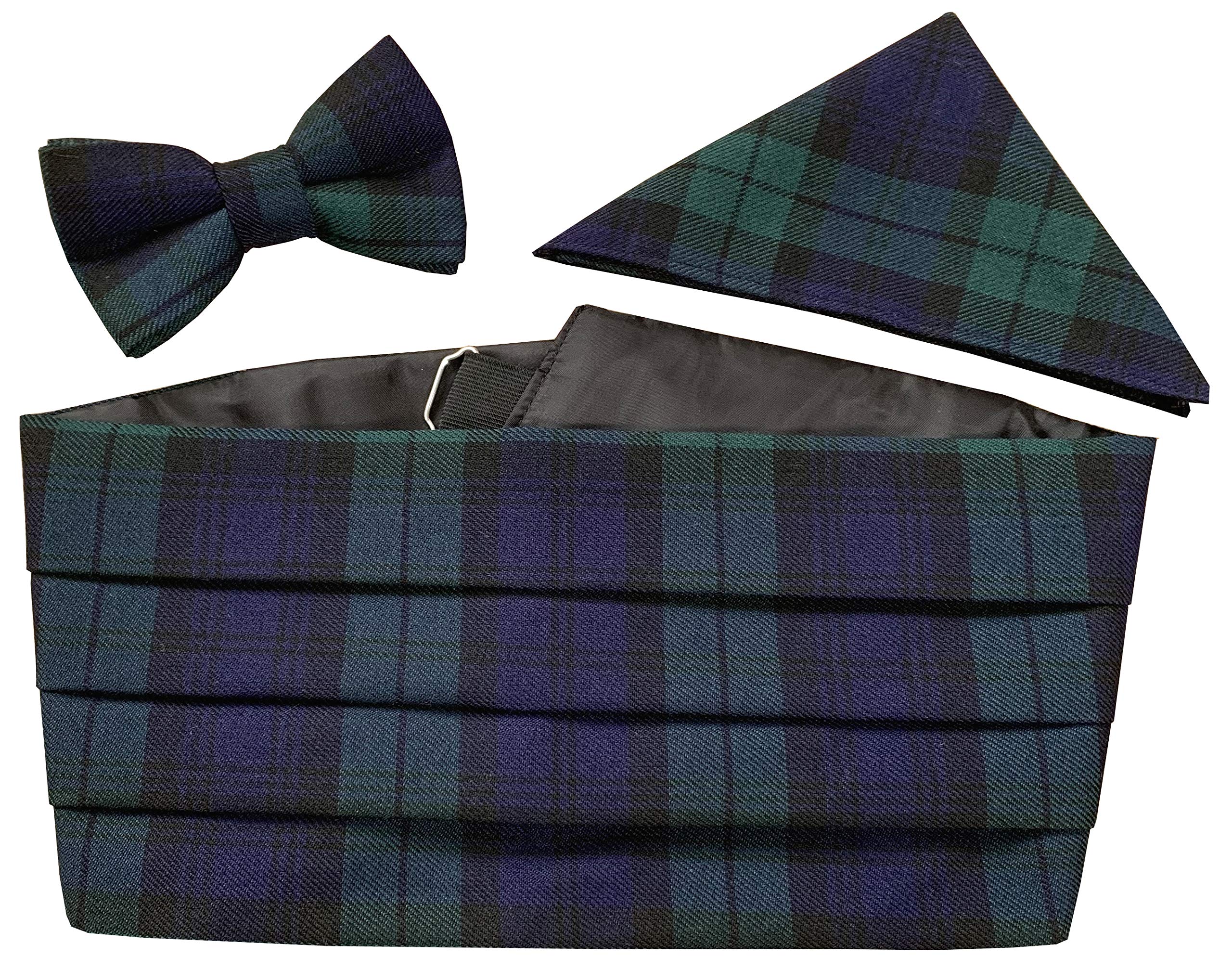 Amazon.com: Black Watch Tartan Cummerbund Set (Includes Bow Tie & Hanky) : Clothing, Shoes & Jewelry
