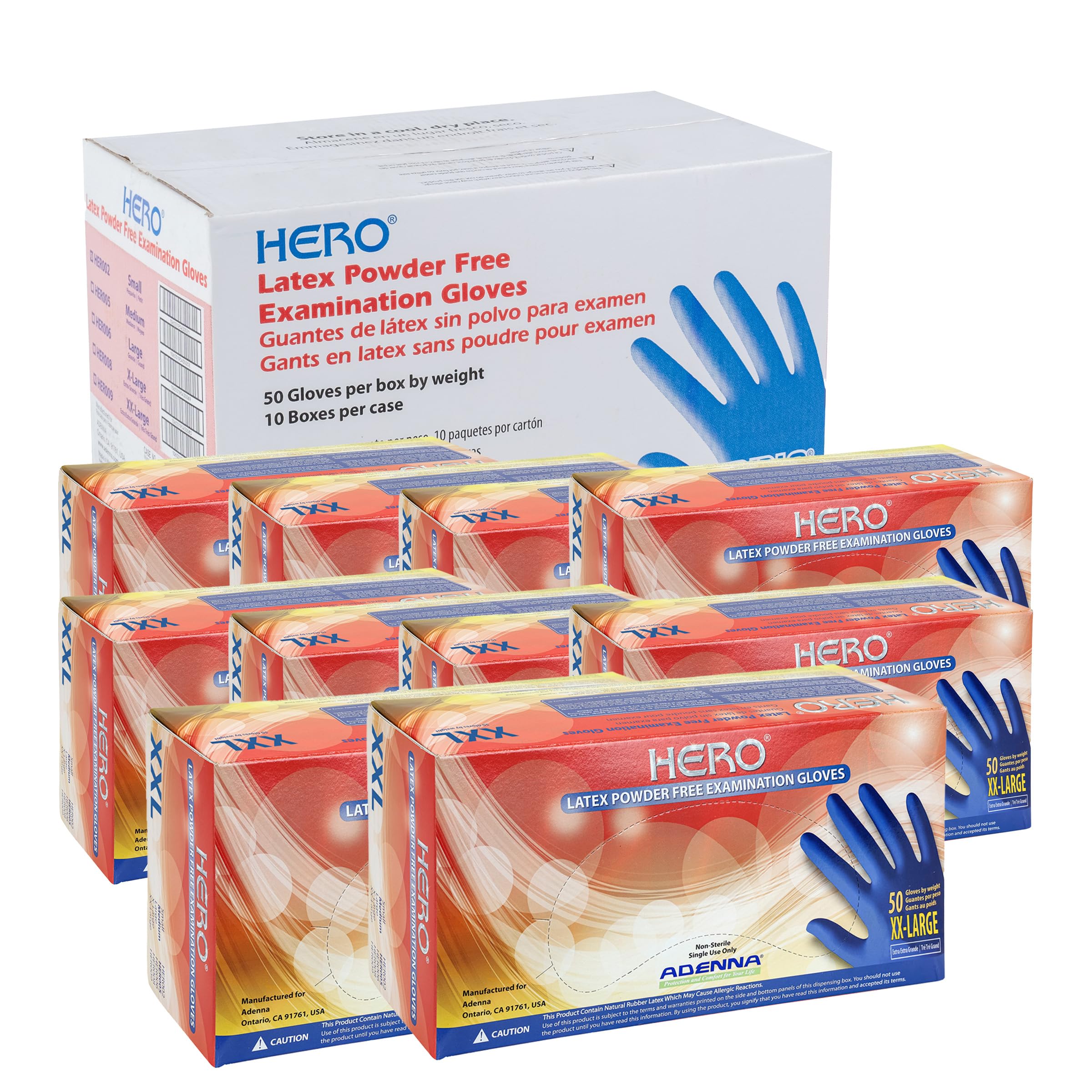 Snapklik.com : Adenna HERO Disposable Latex Gloves - 14 Mil, NFPA ...