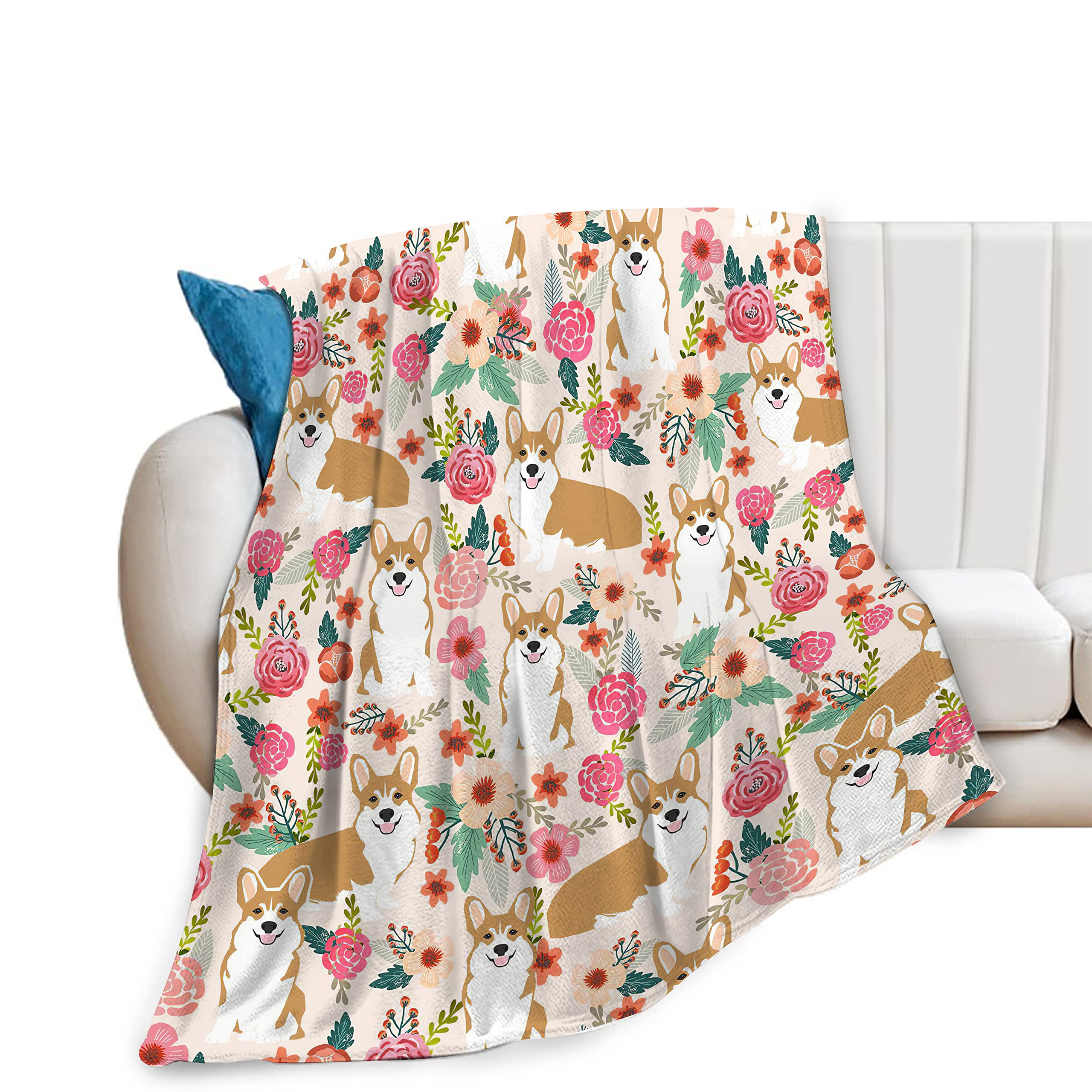 Amazon.com: Cute Corgi Blanket Puppy Corgi Dog Blanket Animal Fleece ...