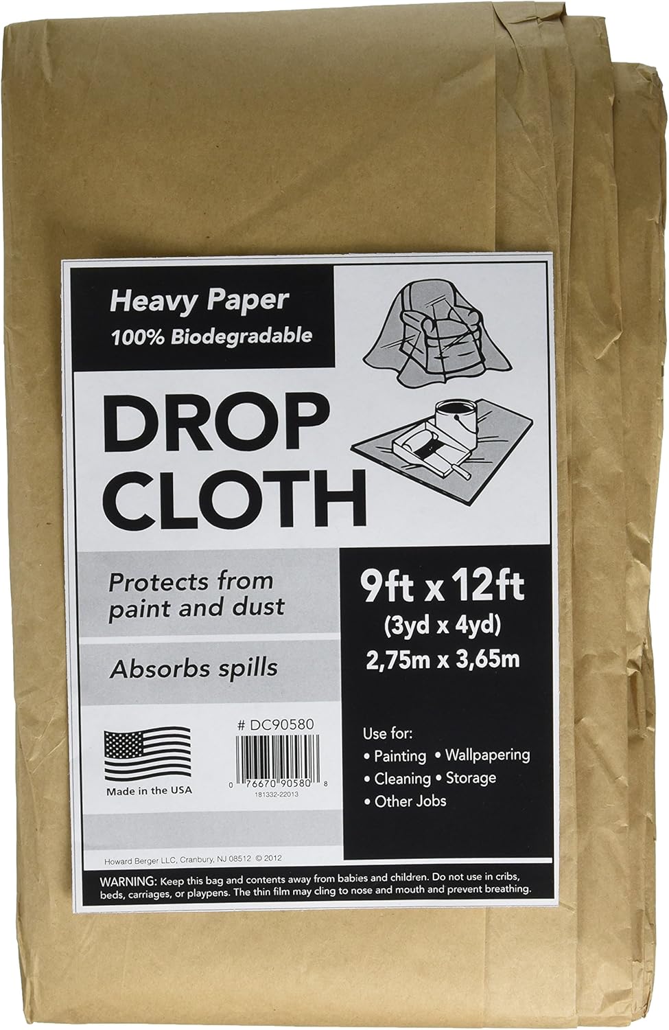 Great American Marketing DC90580 Paper Drop Cloth - House Paint ...