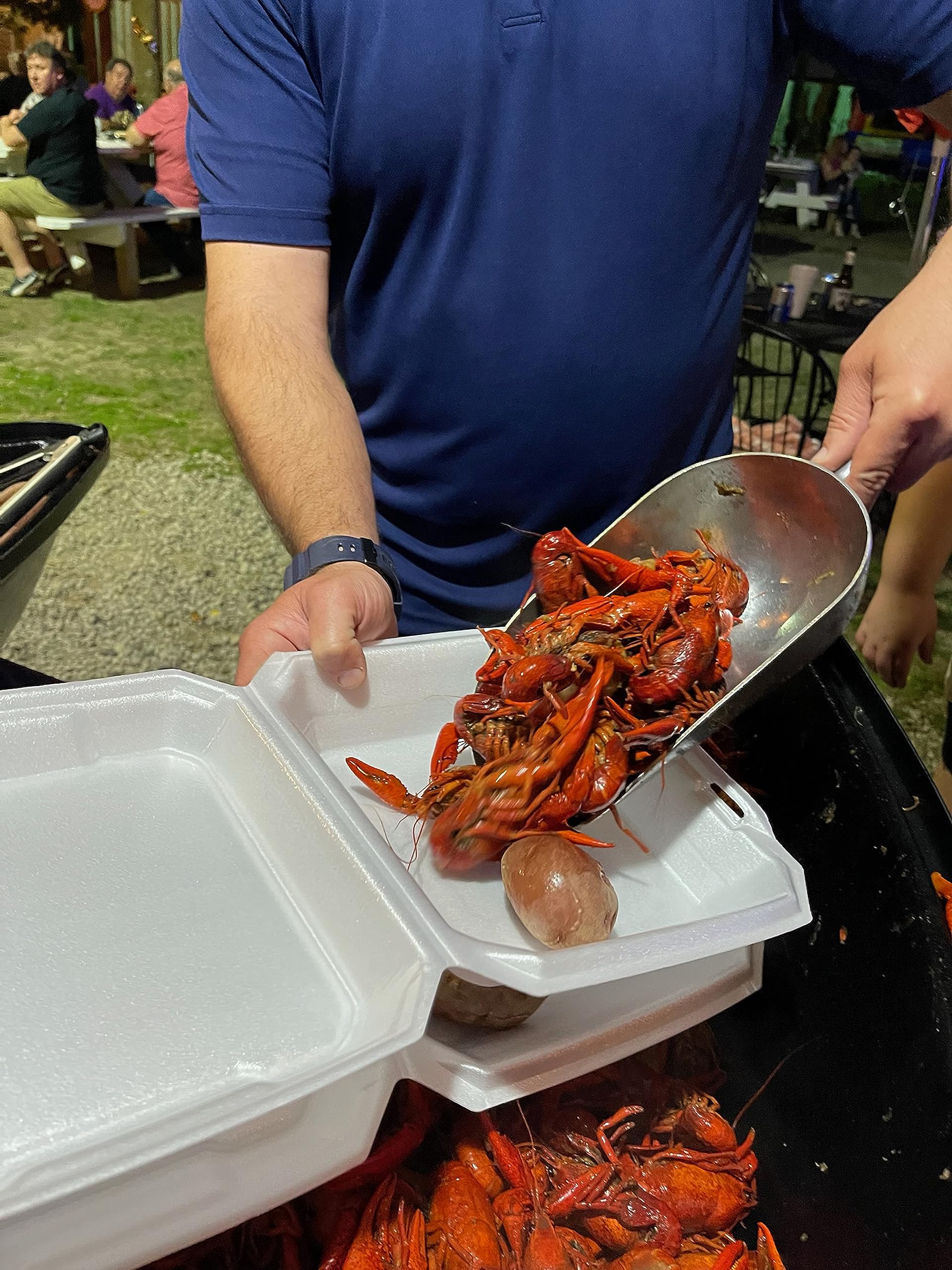 Snapklik.com : Aluminum Crawfish Scoop, 1 Piece, Round Bottom, Great ...