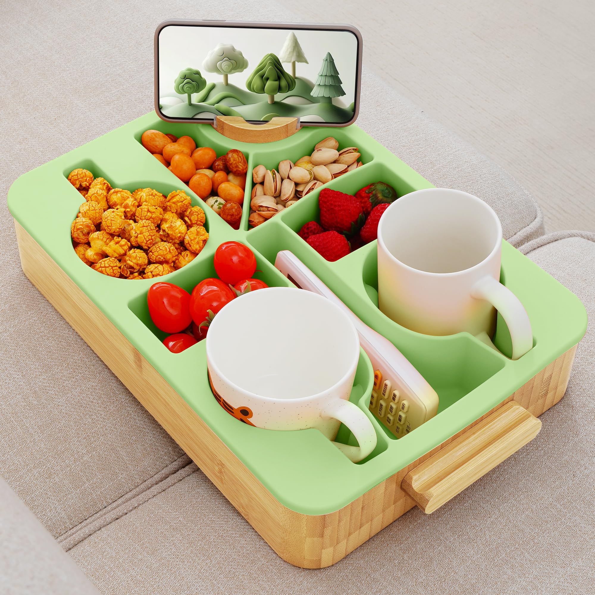 Amazon.com: Nnewvante Divided Cup Holder Tray, 9 in 1 Serving Tray with ...