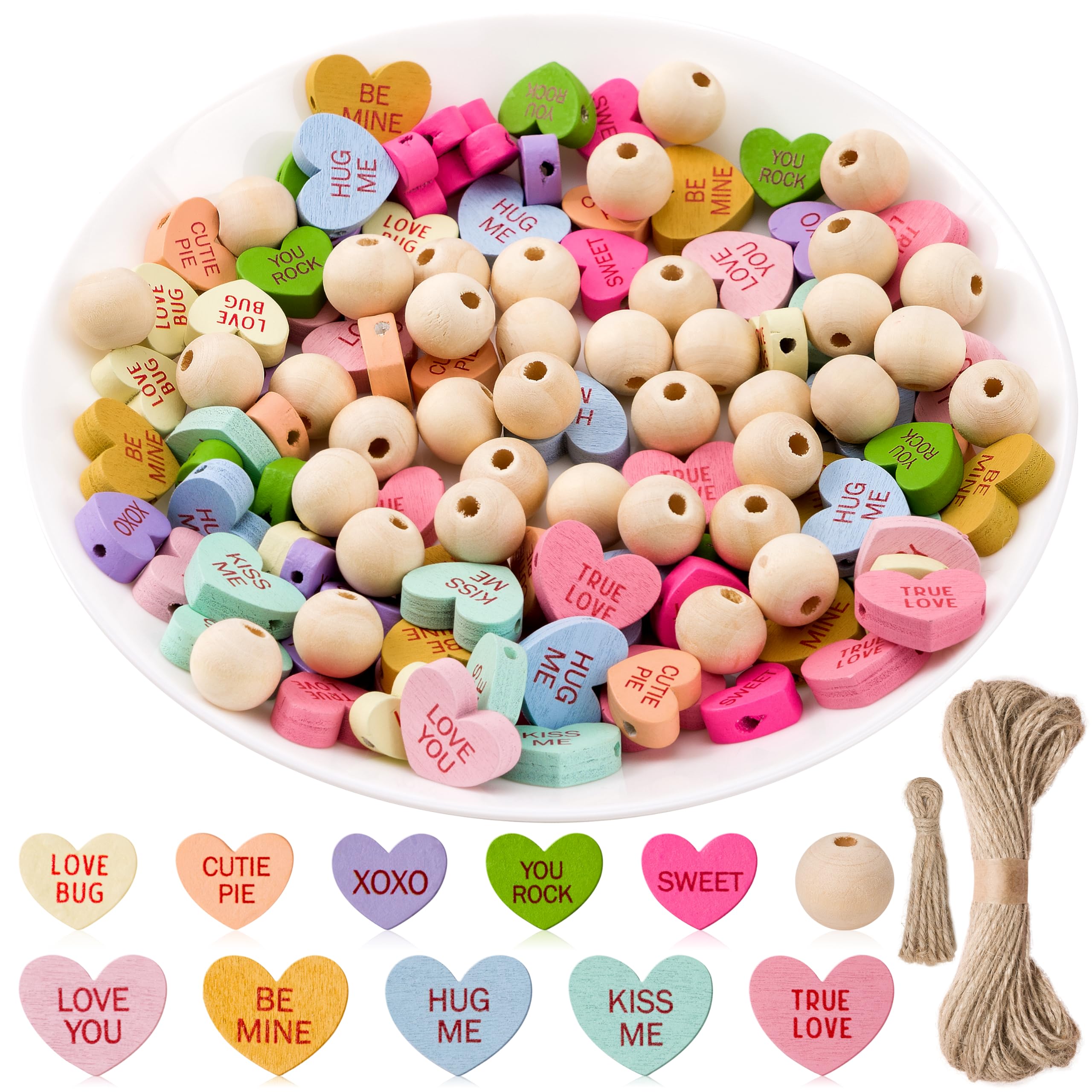Amazon.com: Haooryx Valentine's DIY Bead Assortments - 121Pcs Colorful ...
