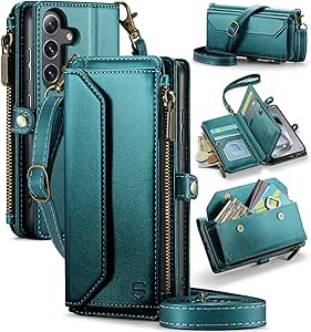 Amazon.com: Strapurs Wallet Case Compatible with Samsung Galaxy S25 5G RFID Blocking Card Holder ...